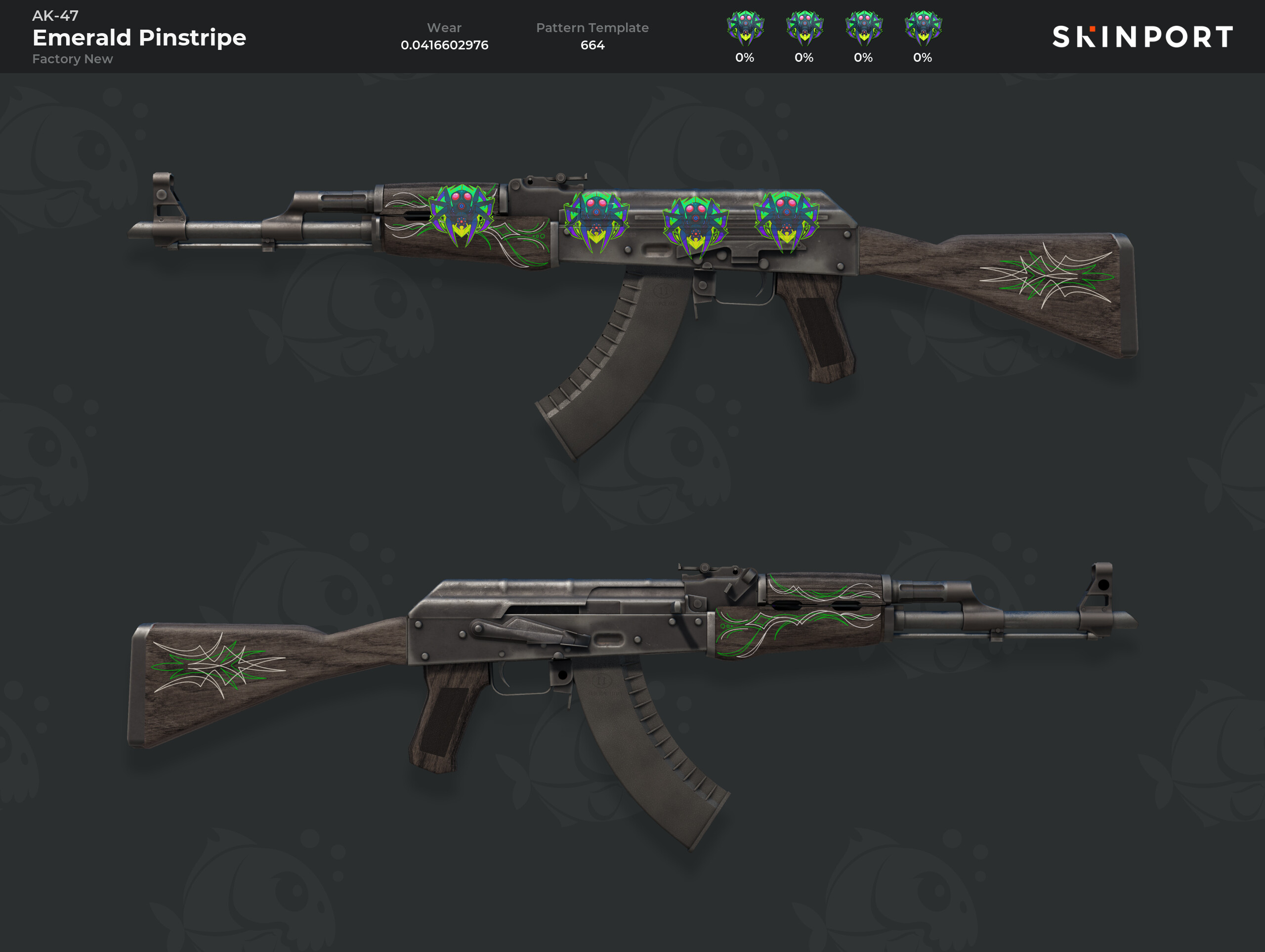 AK-47 | Emerald Pinstripe (Factory New) - Counter-Strike 2 - Skinport