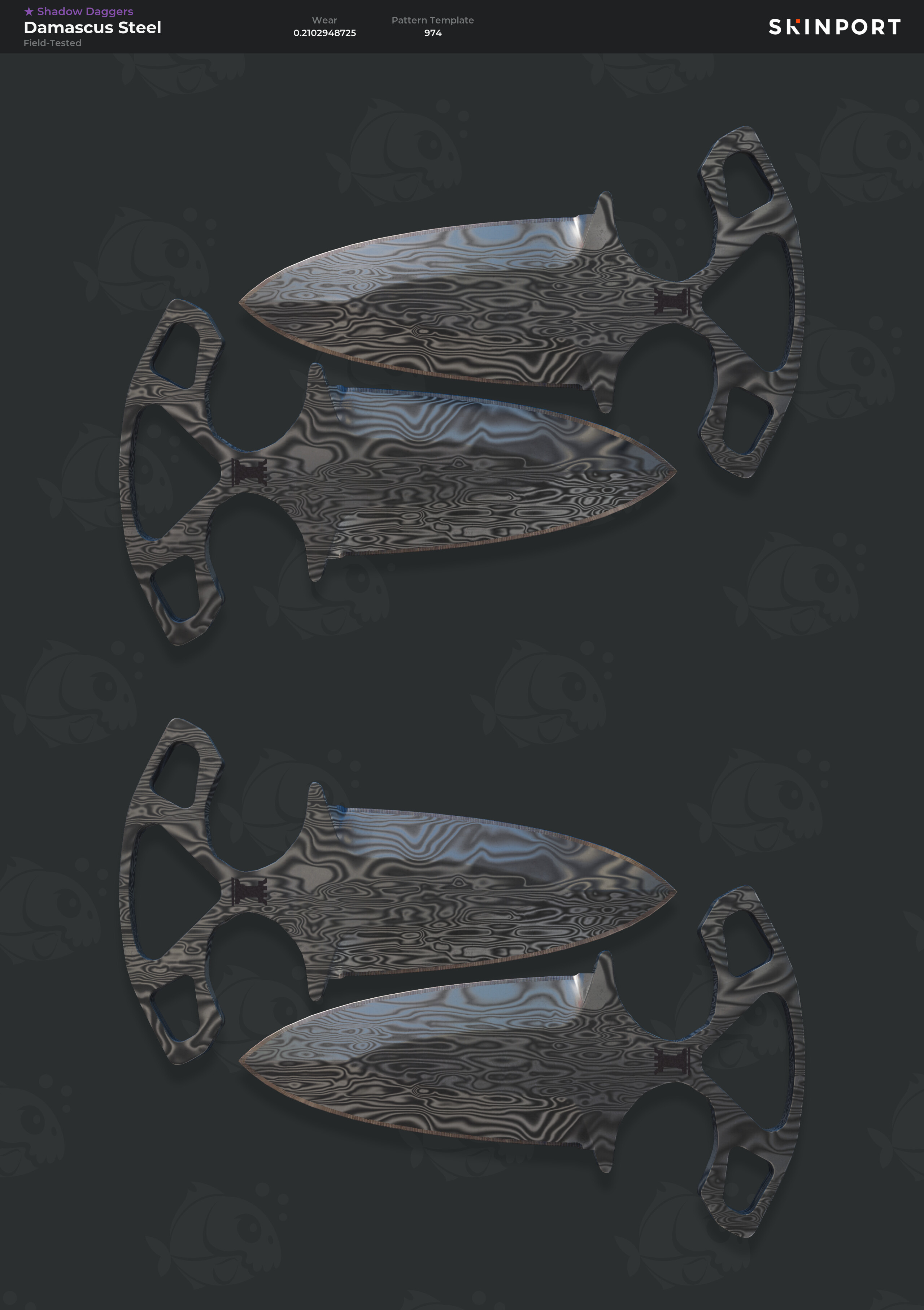 Shadow Daggers | Damascus Steel (Field-Tested) - Counter-Strike 2 ...