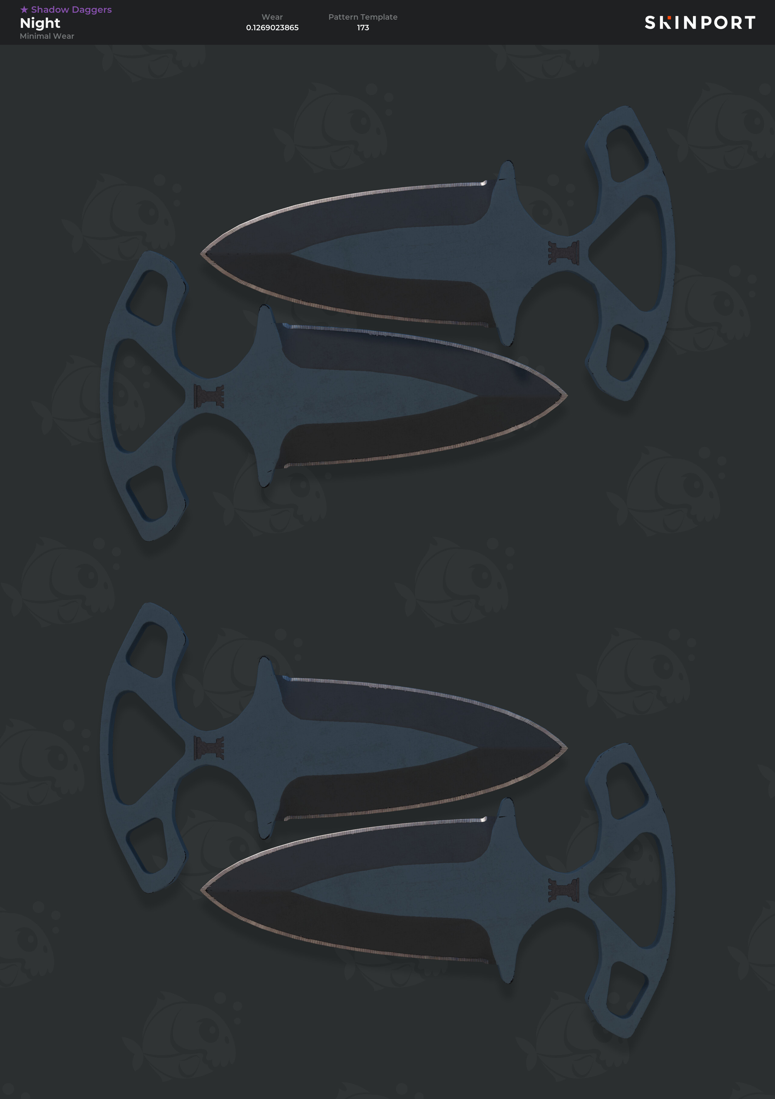 Shadow Daggers | Night (Minimal Wear) - Counter-Strike 2 - Skinport