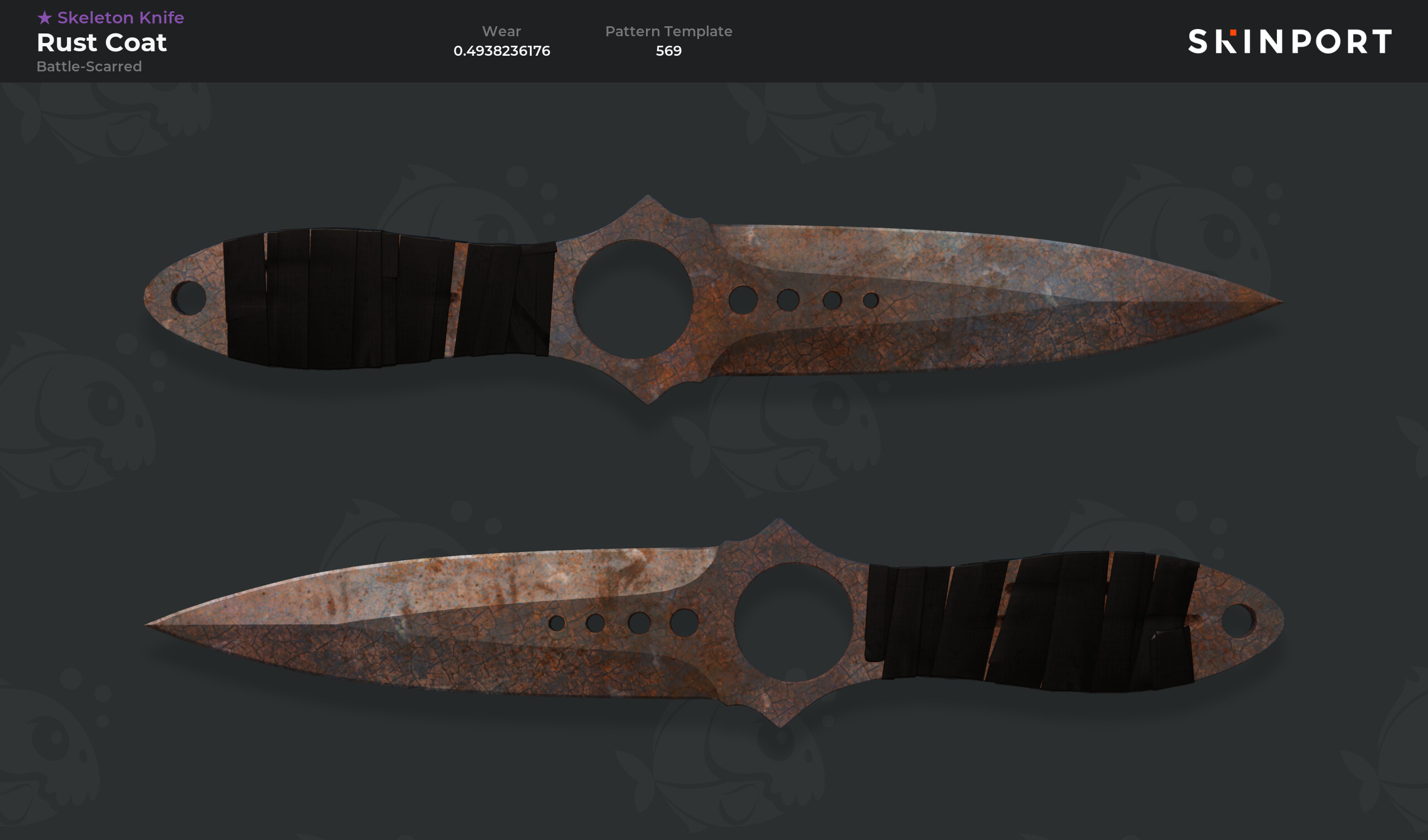 Skeleton Knife | Rust Coat (Battle-Scarred) - Counter-Strike 2 - Skinport