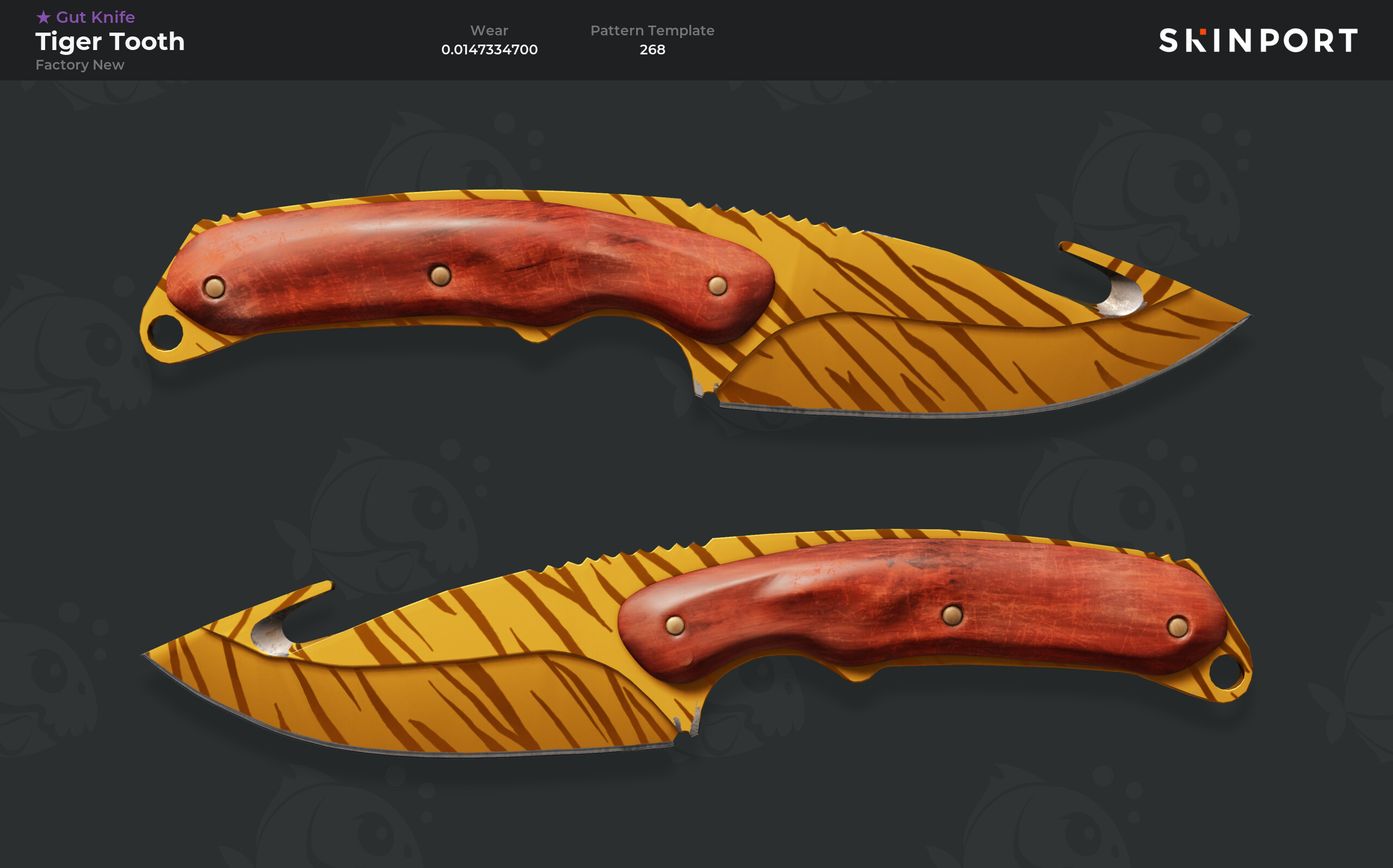 Gut Knife | Tiger Tooth (Factory New) - Counter-Strike 2 - Skinport