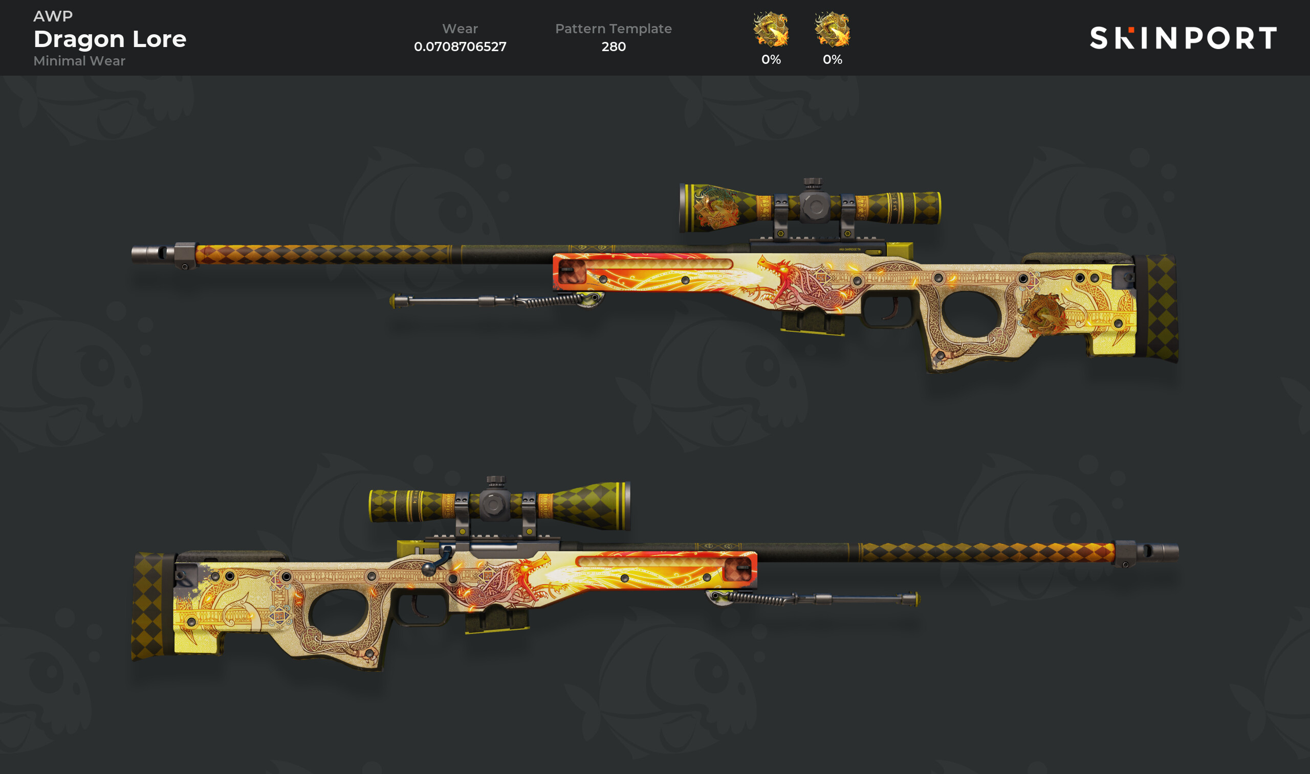 AWP | Dragon Lore (Minimalt slitage) - Counter-Strike 2 - Skinport