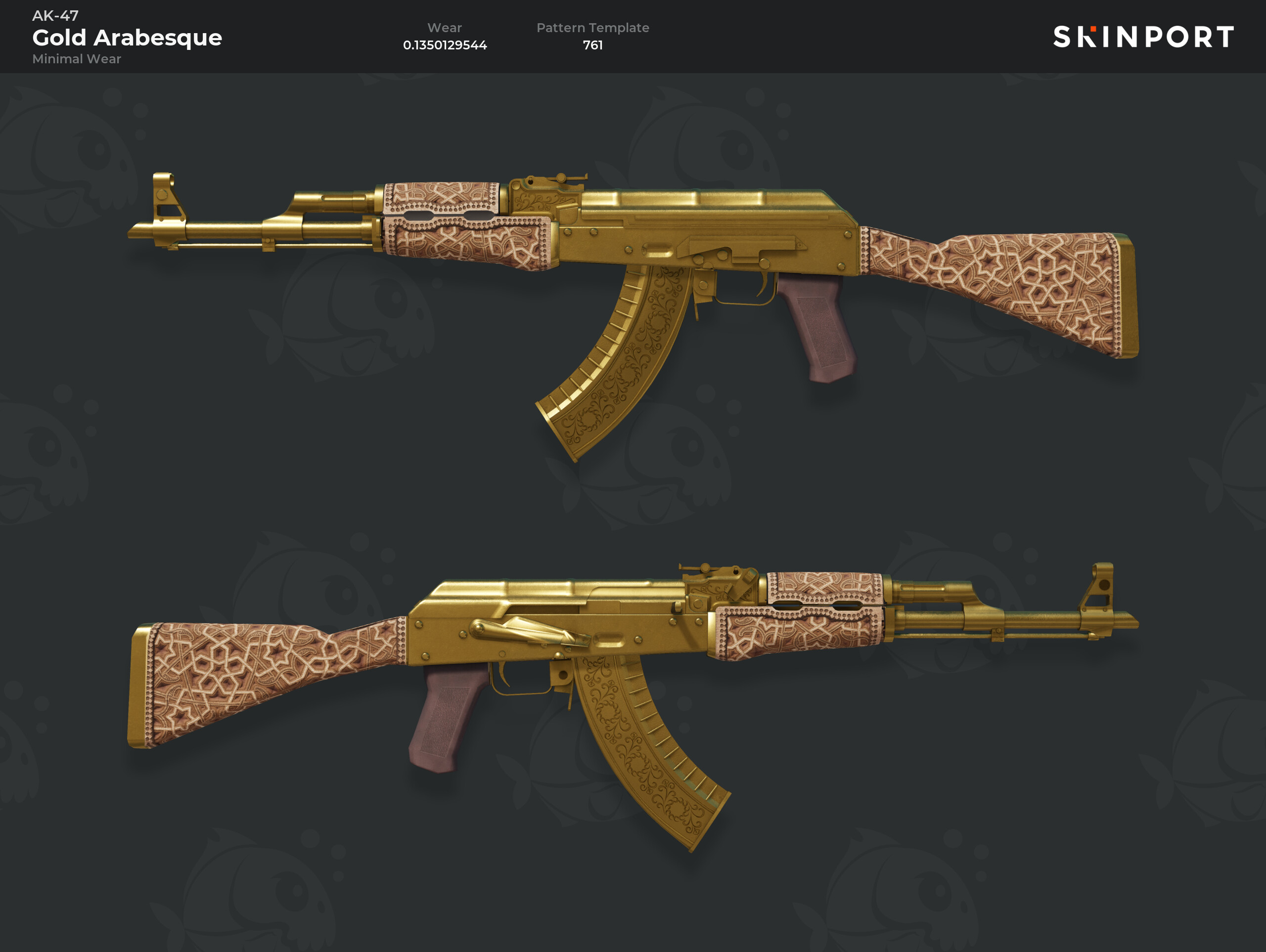 AK-47 | Gold Arabesque (Minimal Wear) - Counter-Strike 2 - Skinport