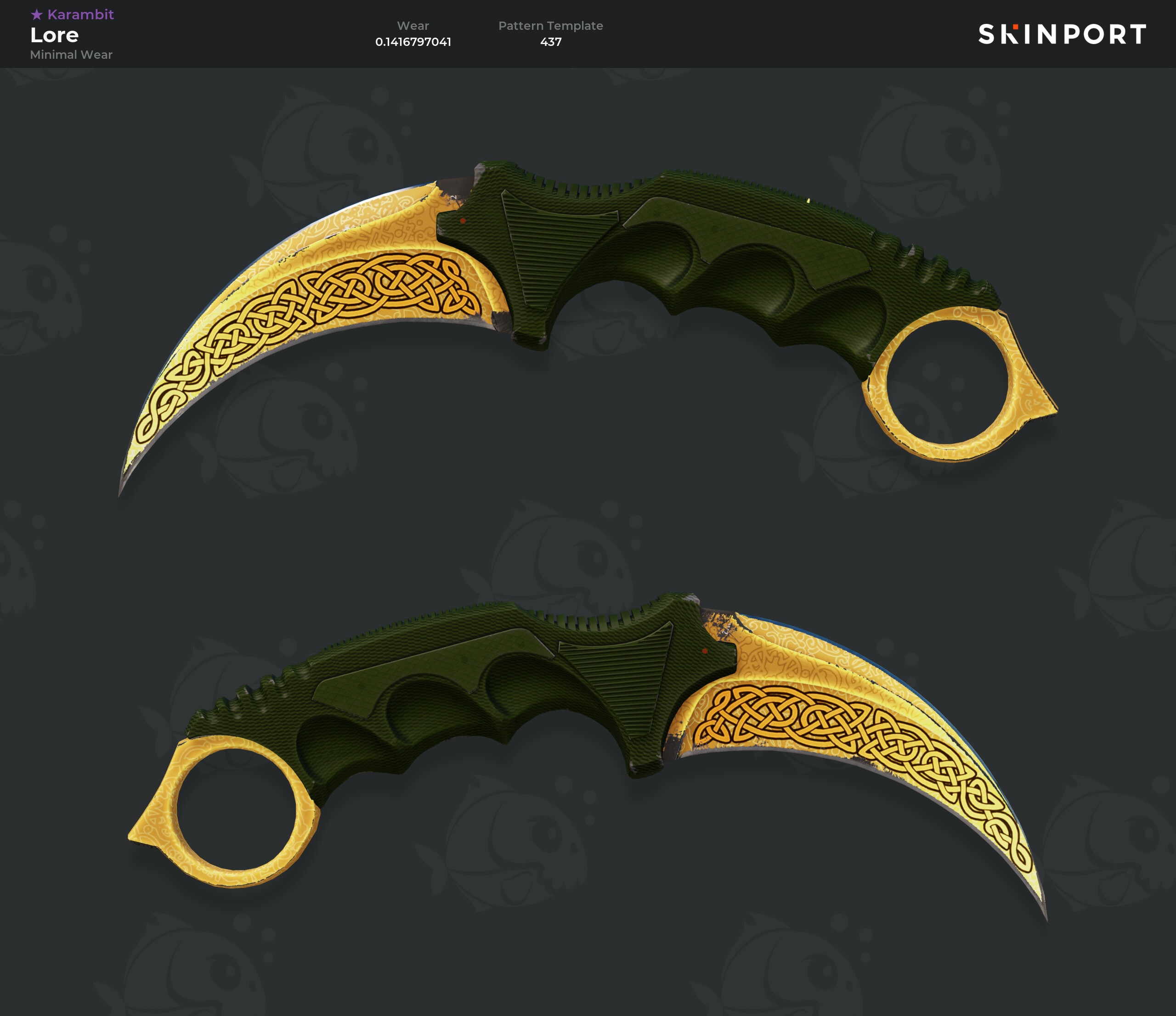 Karambit | Lore (Minimal Wear) - Counter-Strike 2 - Skinport