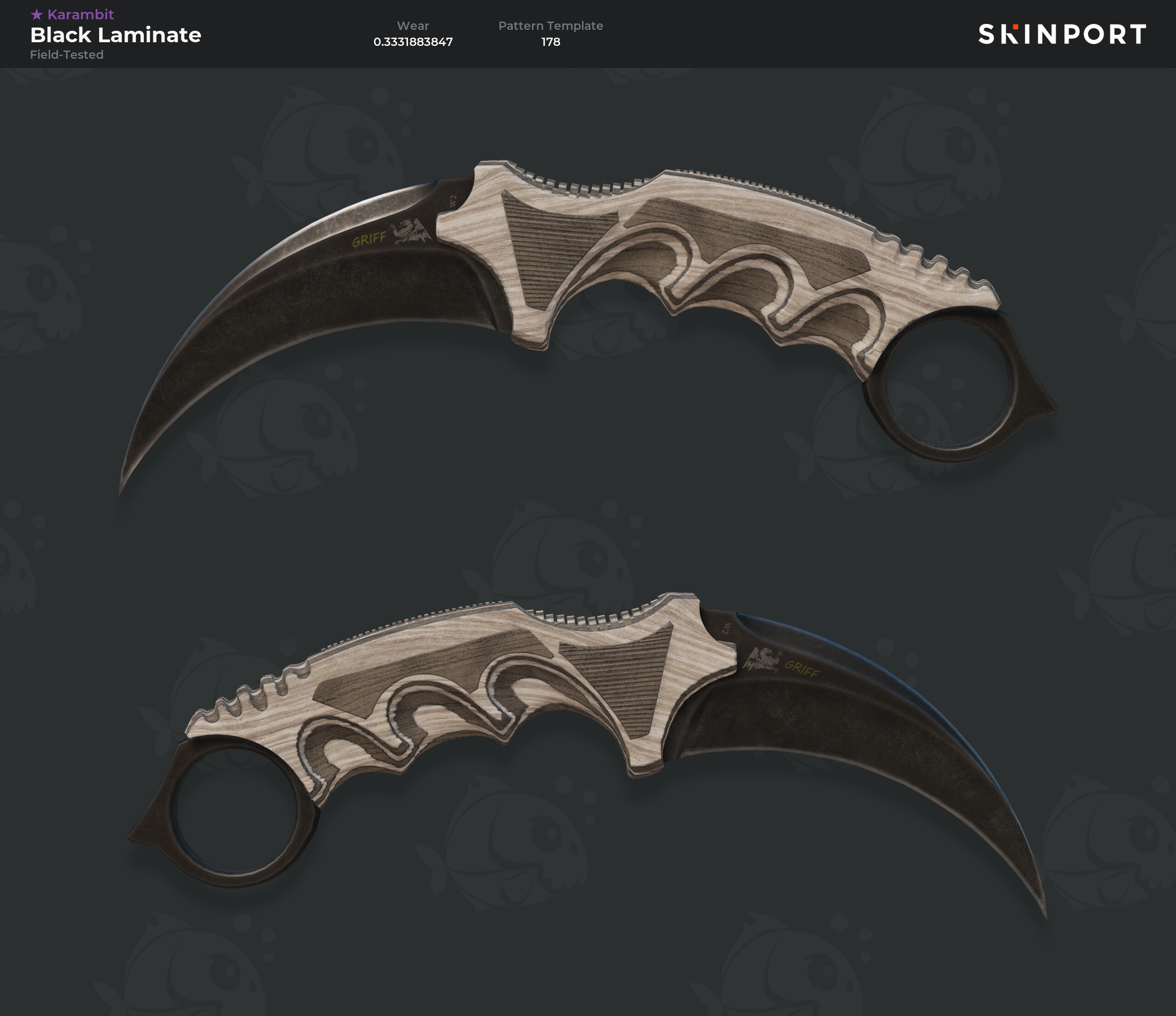 Karambit | Black Laminate (Field-Tested) - Counter-Strike 2 - Skinport