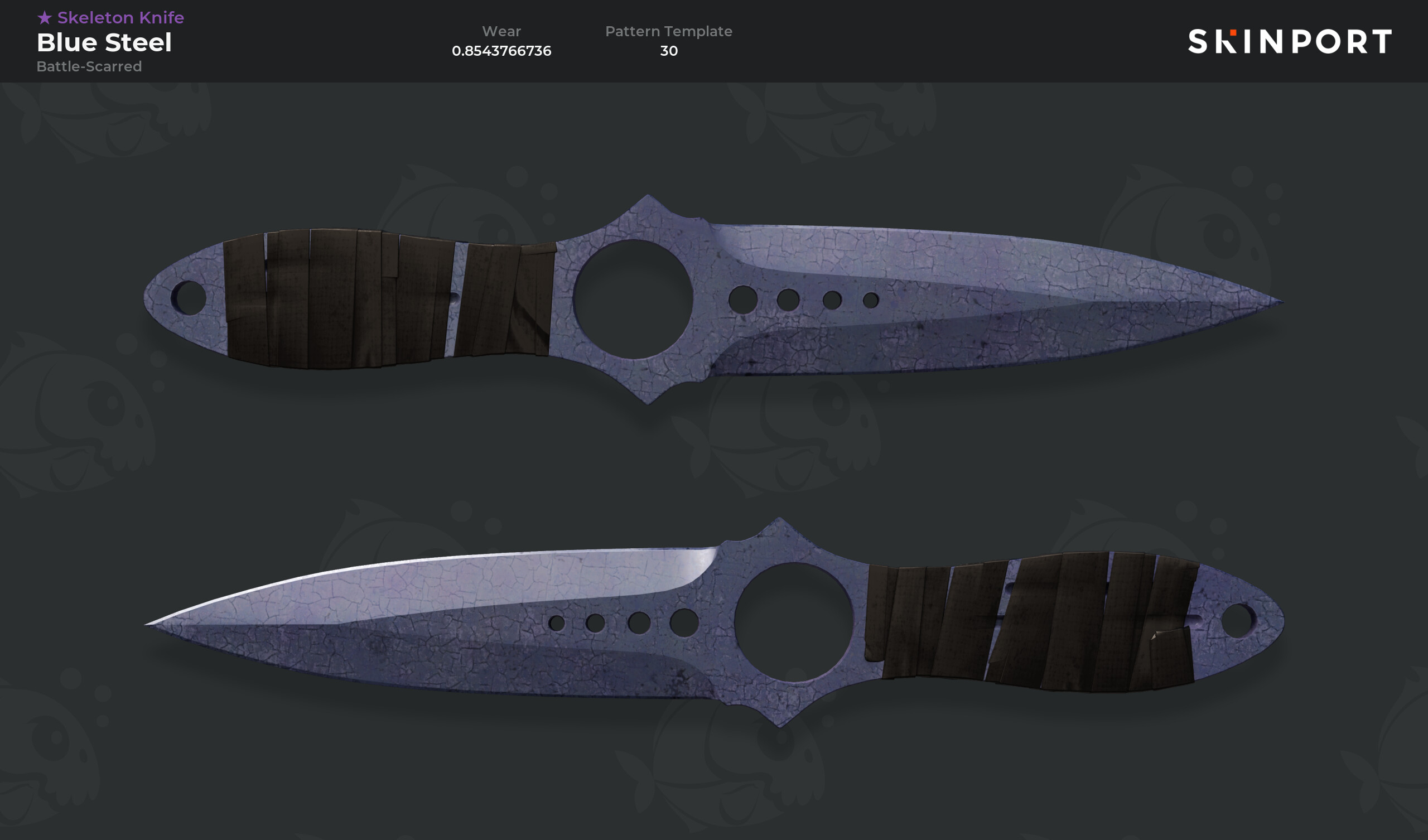 Skeleton Knife | Blue Steel (Battle-Scarred) - Counter-Strike 2 - Skinport