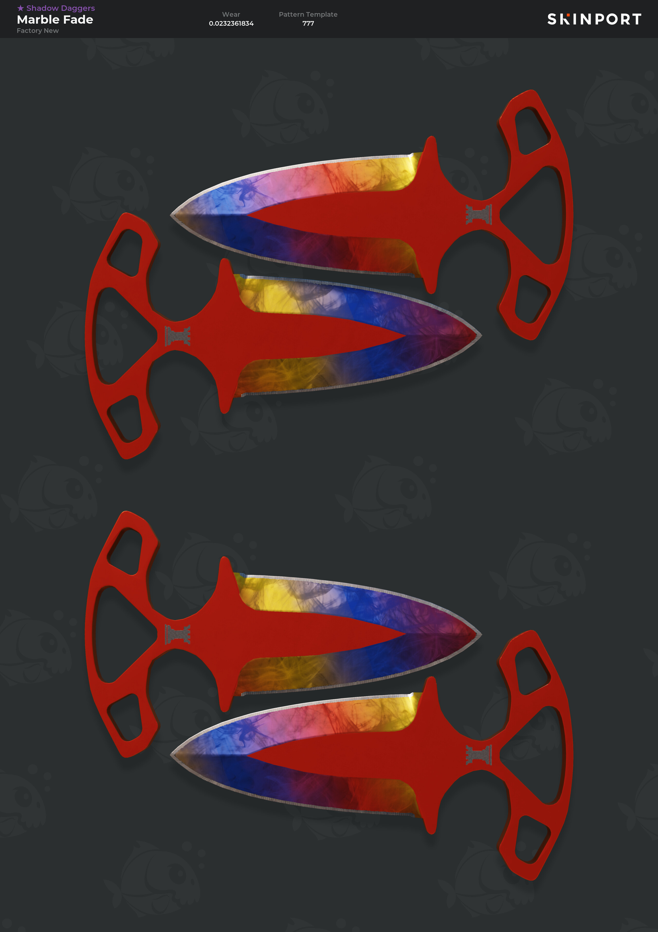Shadow Daggers | Marble Fade (Factory New) - Counter-Strike 2 - Skinport