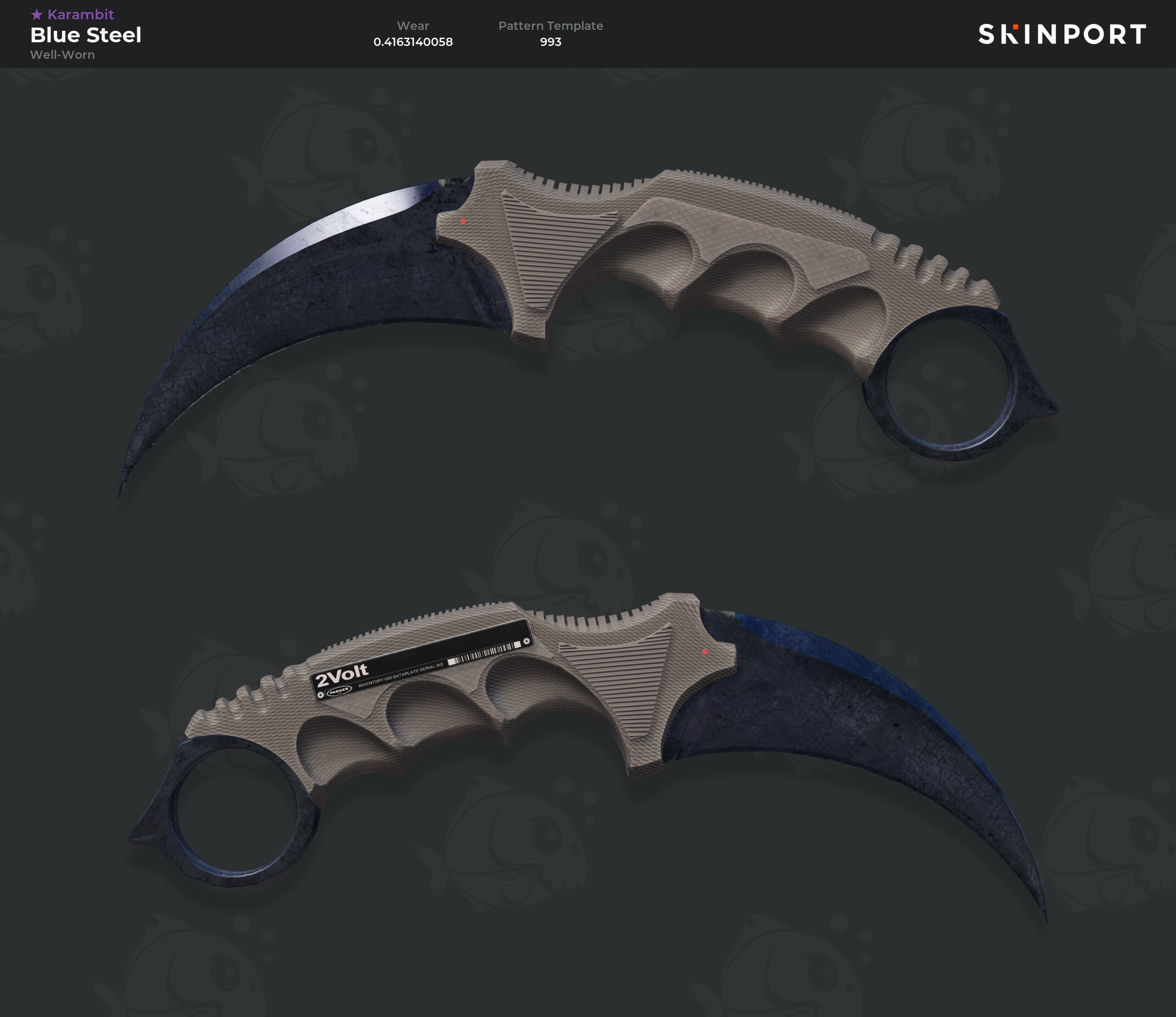 Karambit | Blue Steel (Well-Worn) - Counter-Strike 2 - Skinport