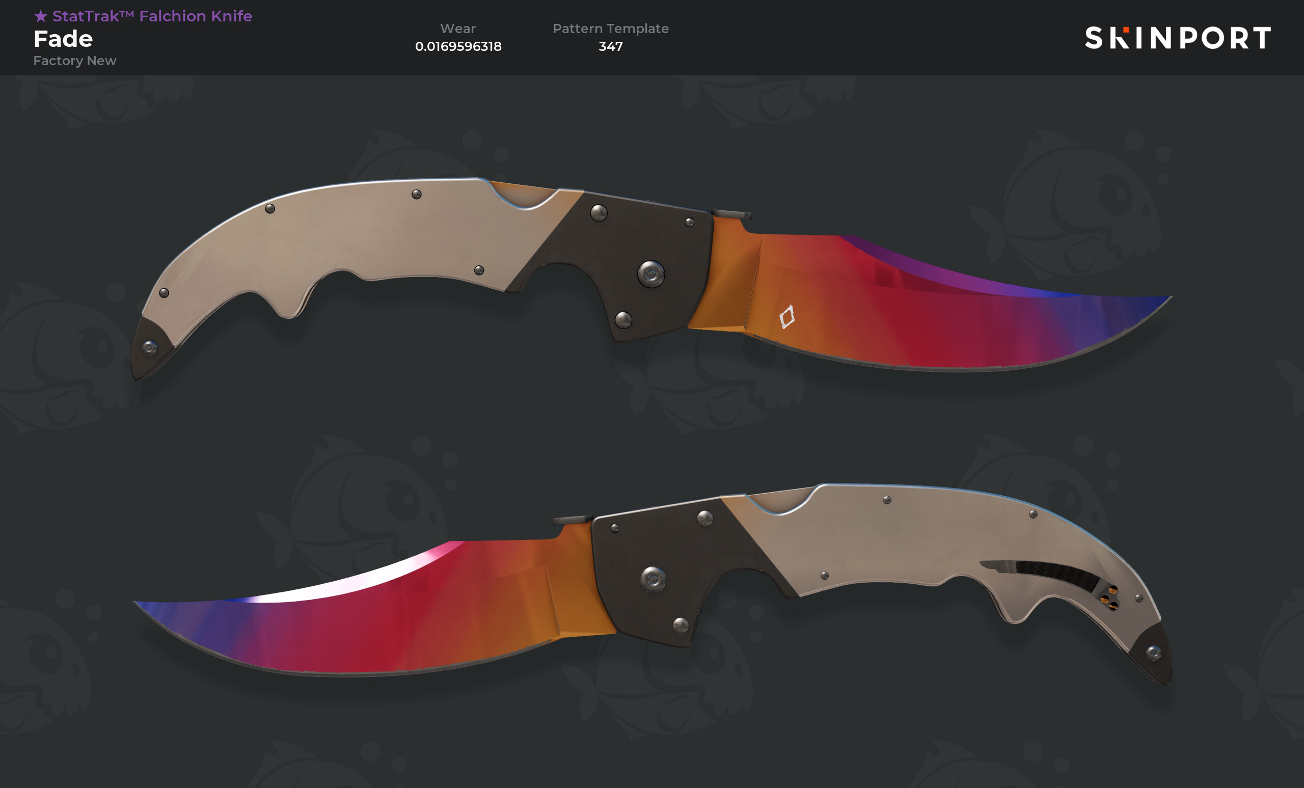StatTrak™ Falchion Knife | Fade (Factory New) - Counter-Strike 2 - Skinport
