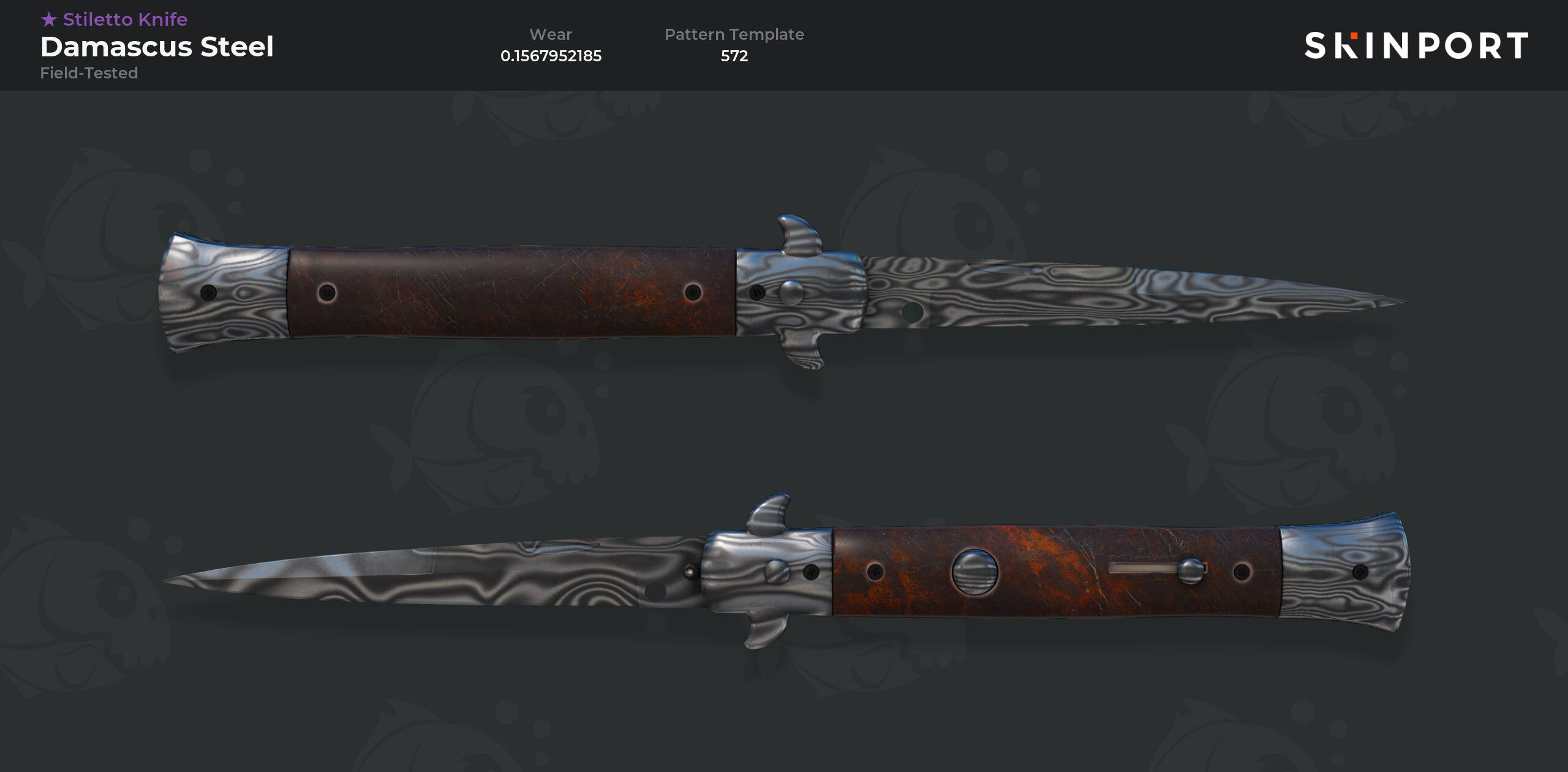 Stiletto Knife | Damascus Steel (Field-Tested) - Counter-Strike 2 ...