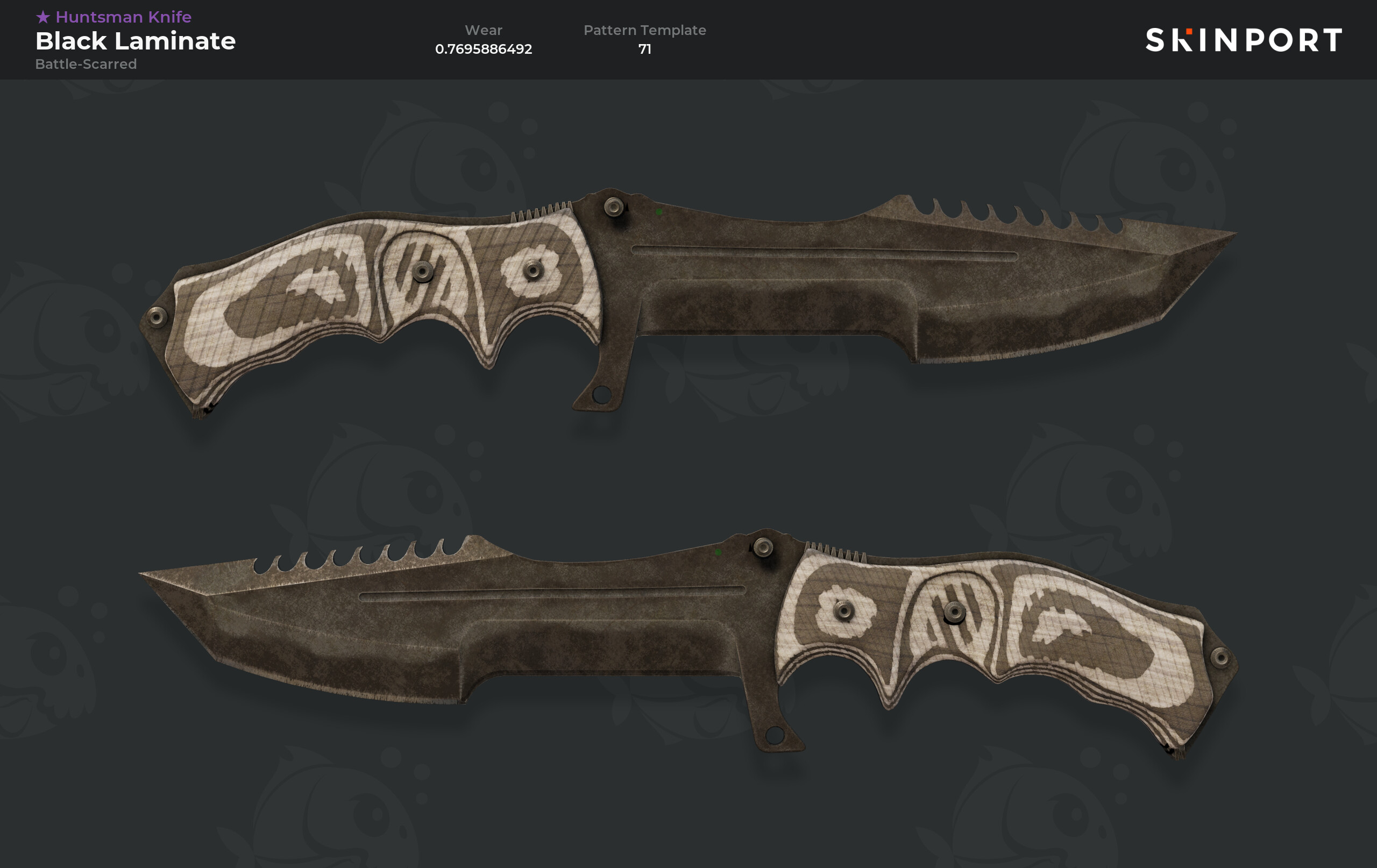 Huntsman Knife | Black Laminate (Battle-Scarred) - Counter-Strike 2 ...