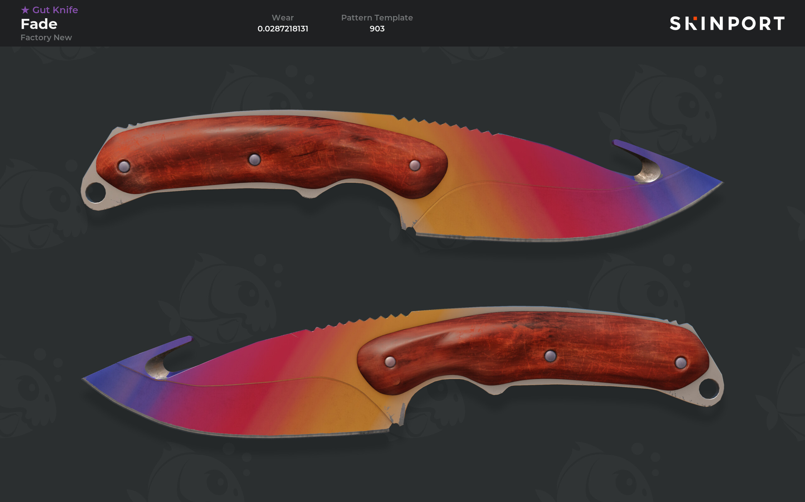 Gut Knife | Fade (Factory New) - Counter-Strike 2 - Skinport