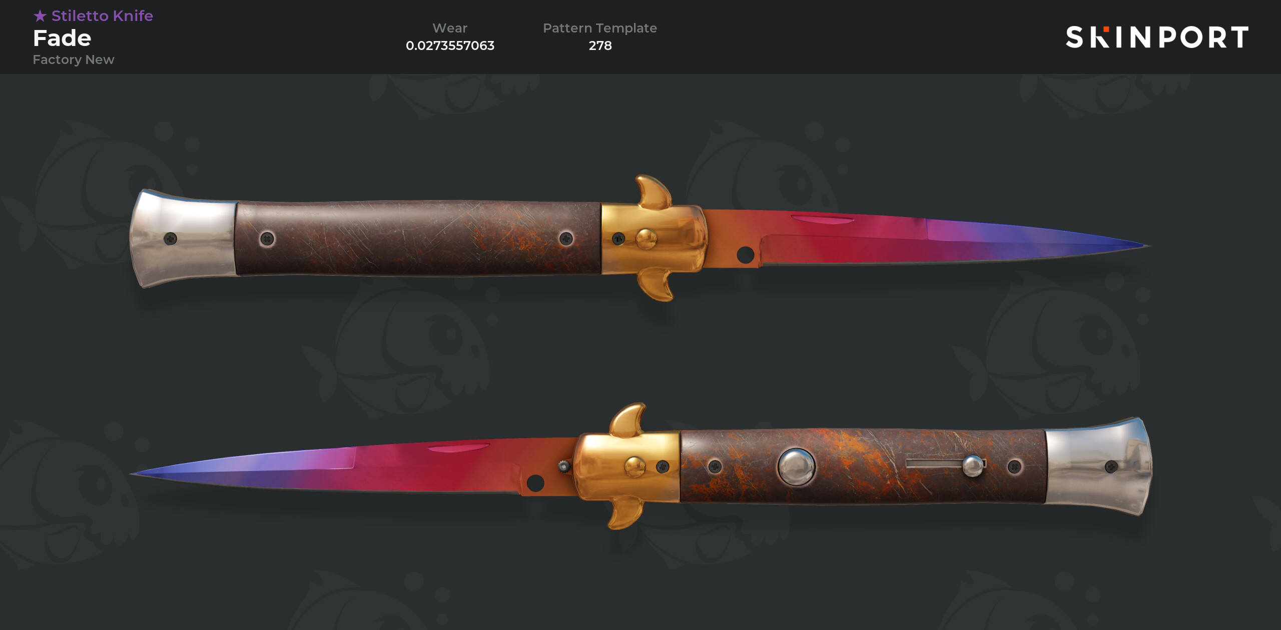 Stiletto Knife | Fade (Factory New) - Counter-Strike 2 - Skinport