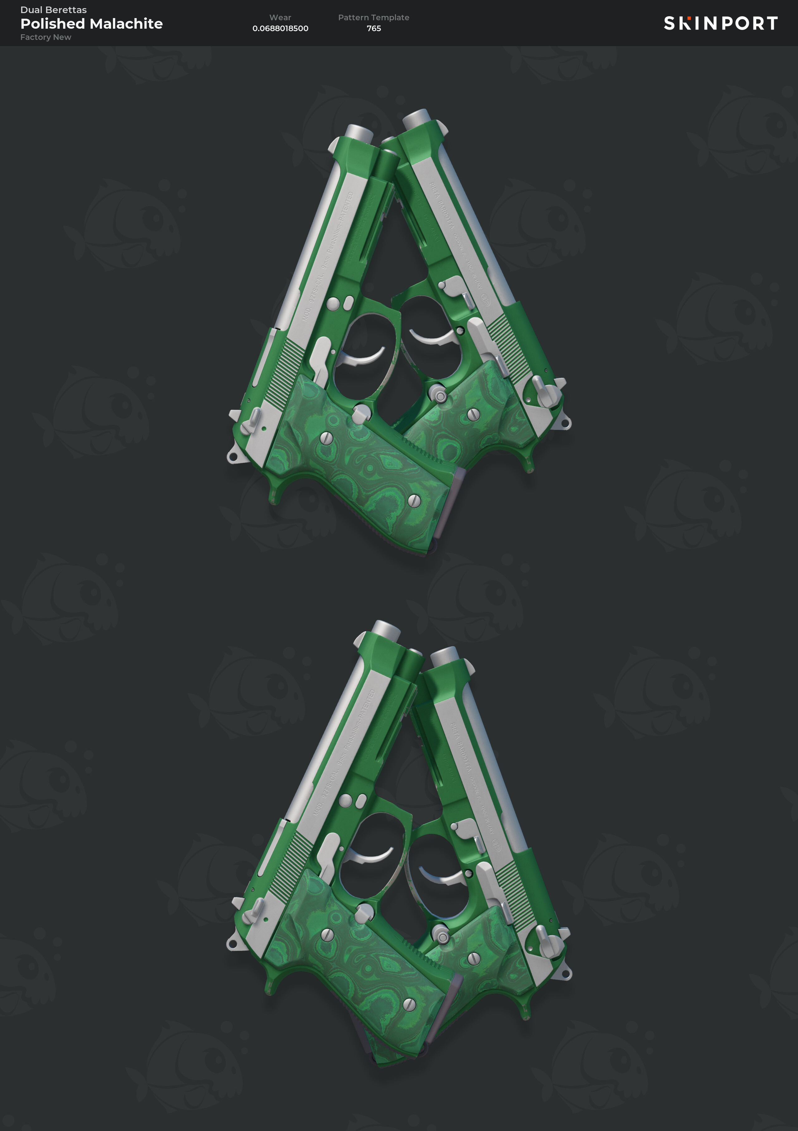 Dual Berettas | Polished Malachite (Factory New) - Counter-Strike 2 ...