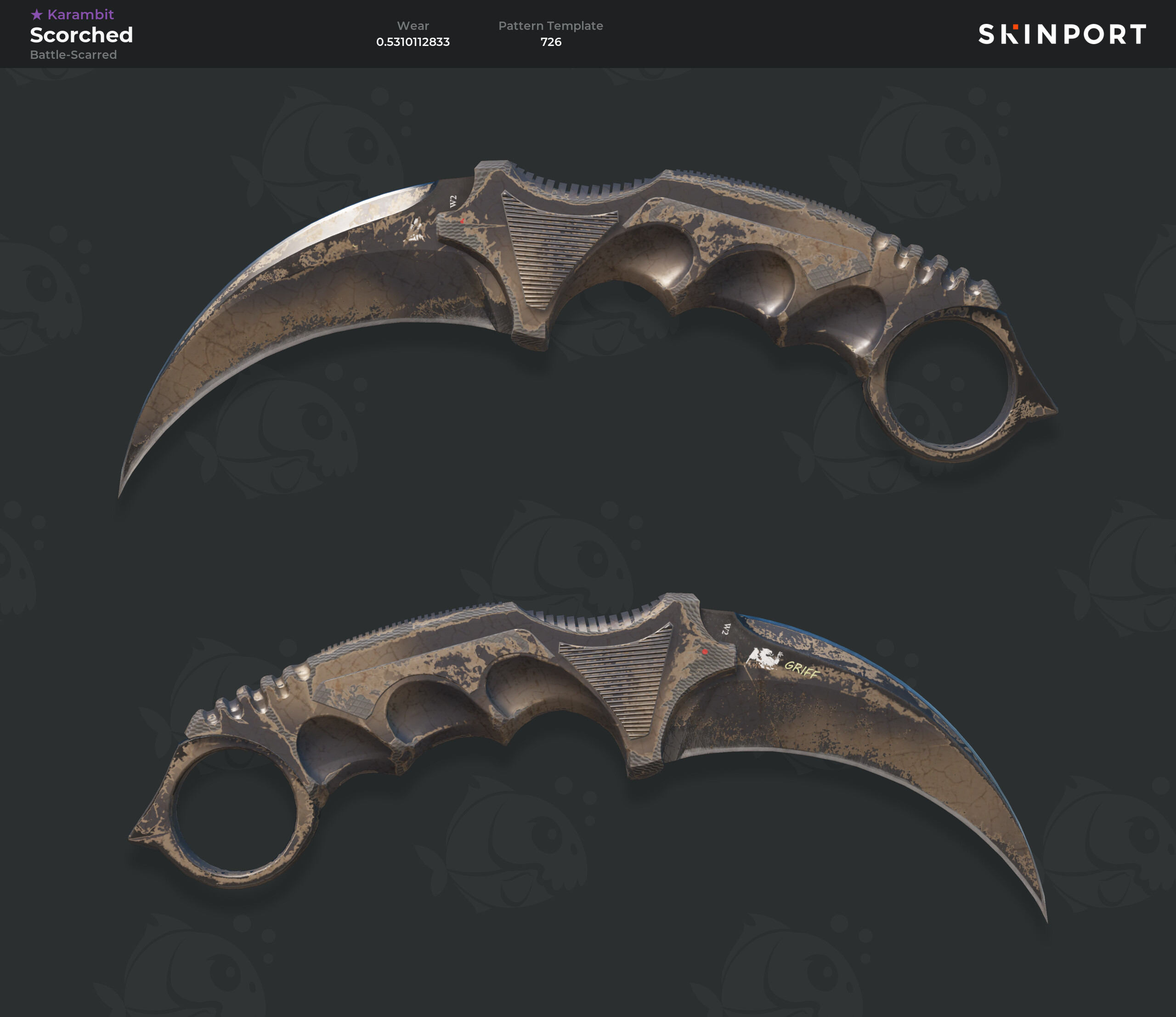 Karambit | Scorched (Battle-Scarred) - Counter-Strike 2 - Skinport