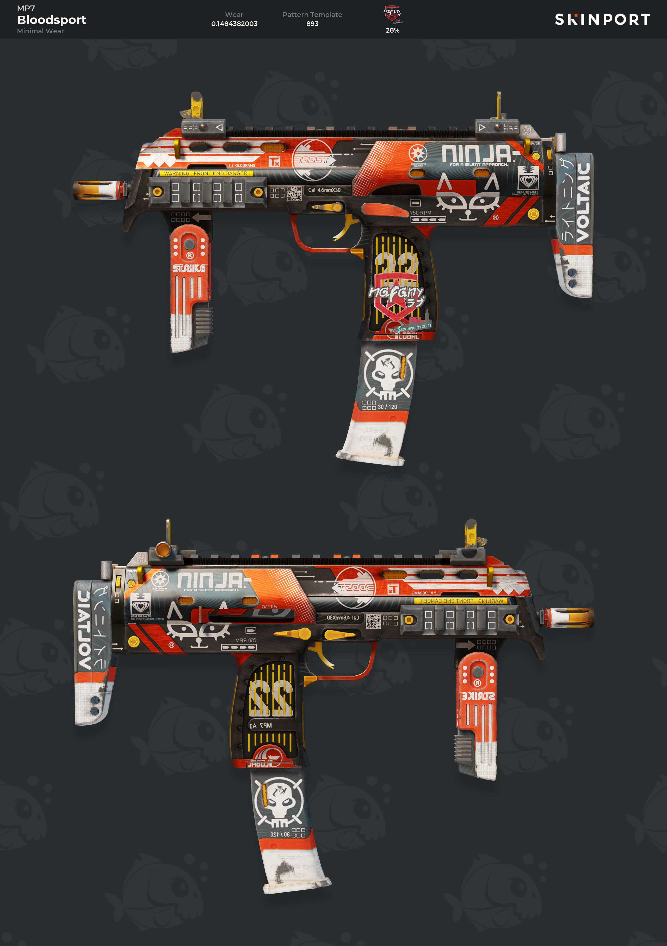 MP7 | Bloodsport (Minimal Wear) - Counter-Strike 2 - Skinport