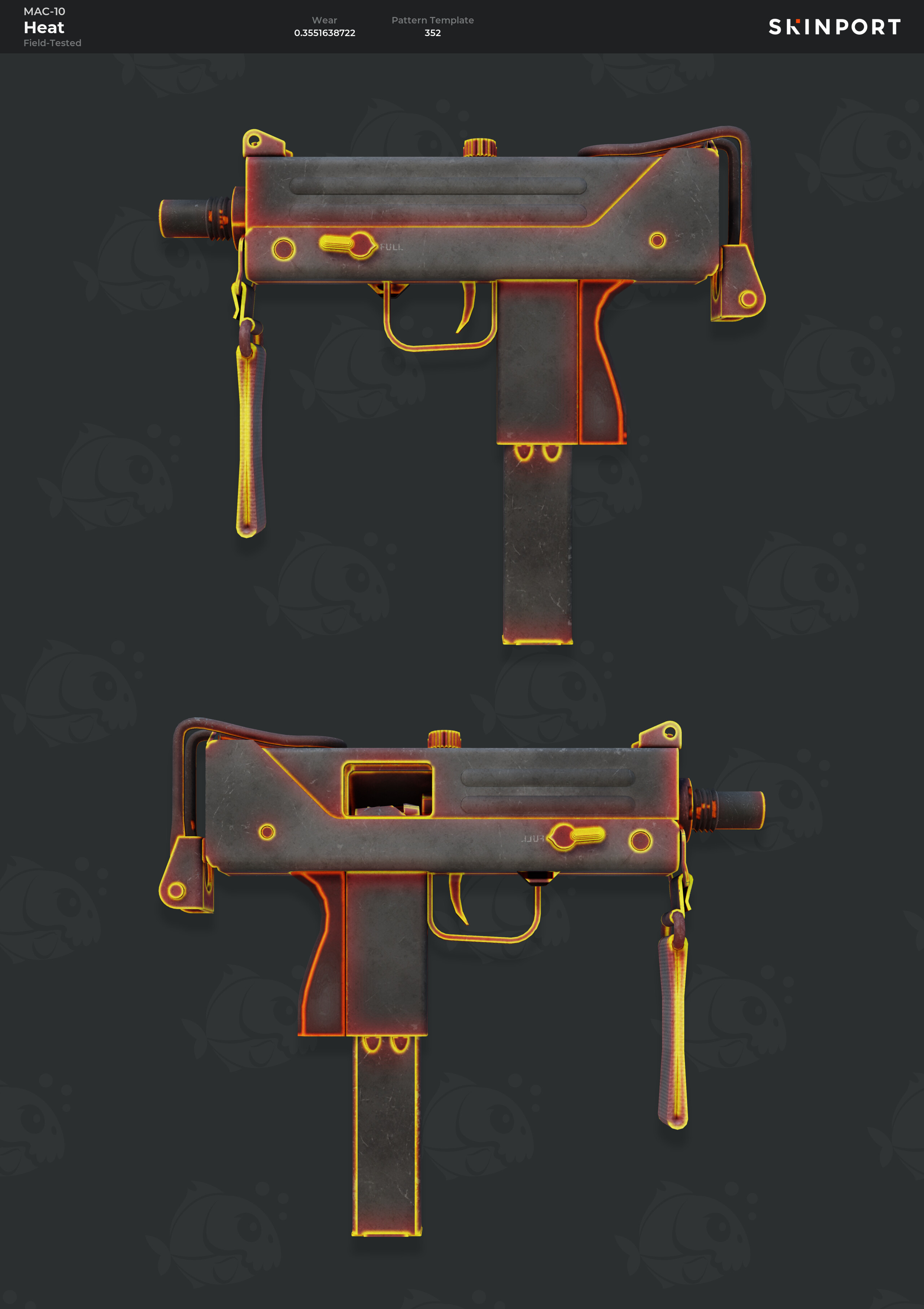 MAC-10 | Heat (Field-Tested) - Counter-Strike 2 - Skinport