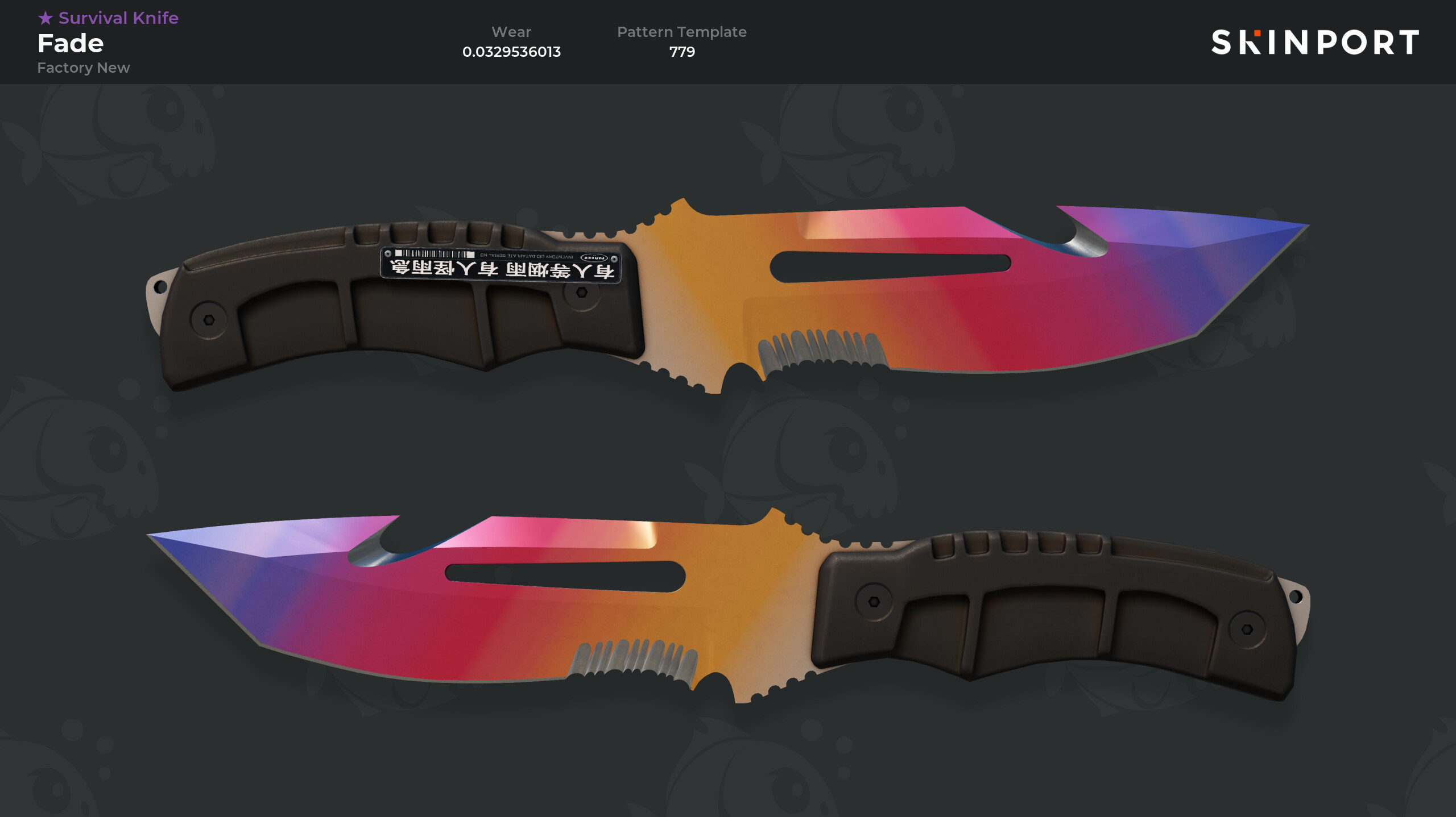 Survival Knife | Fade (Factory New) - Counter-Strike 2 - Skinport