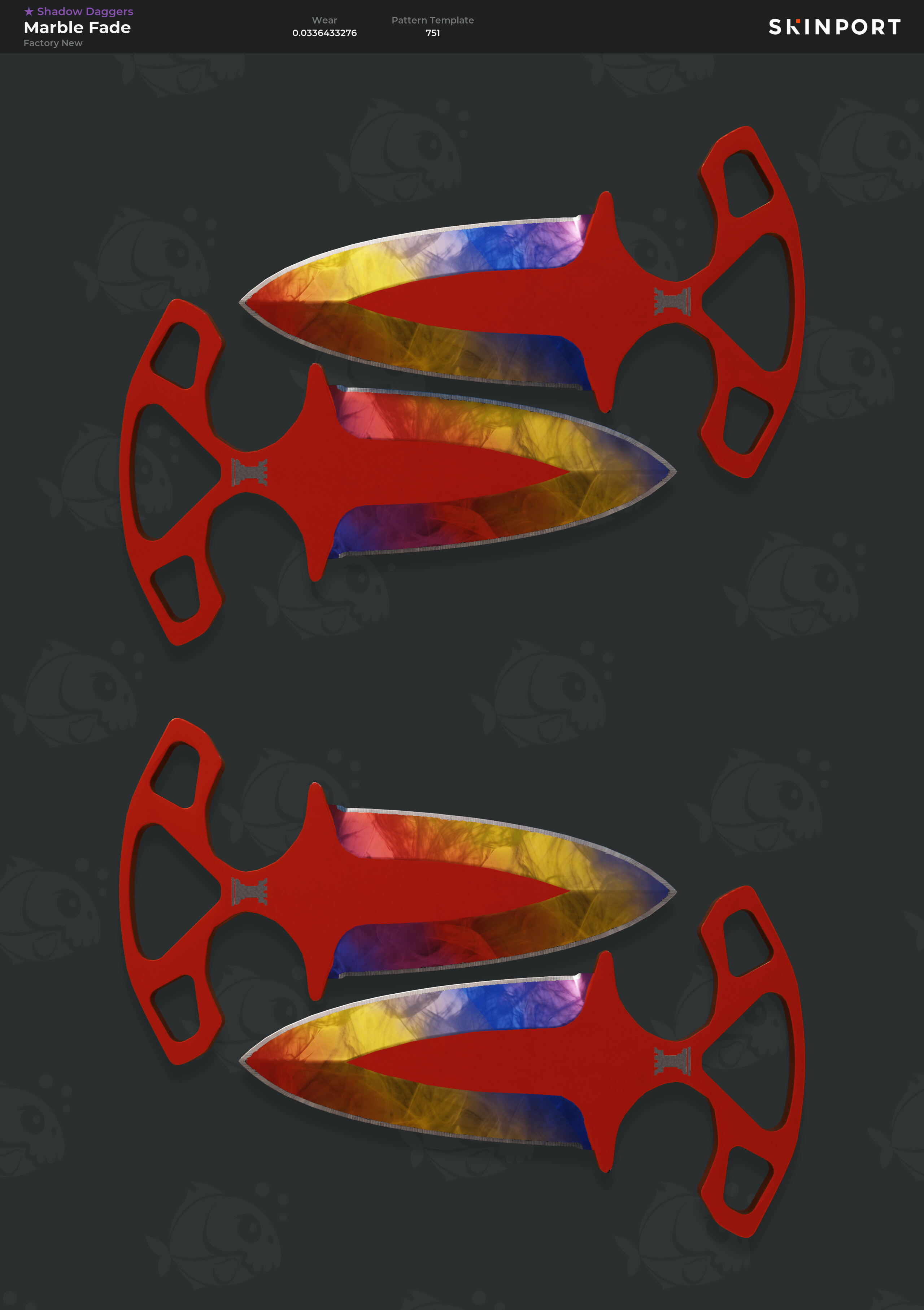 Shadow Daggers | Marble Fade (Factory New) - Counter-Strike 2 - Skinport