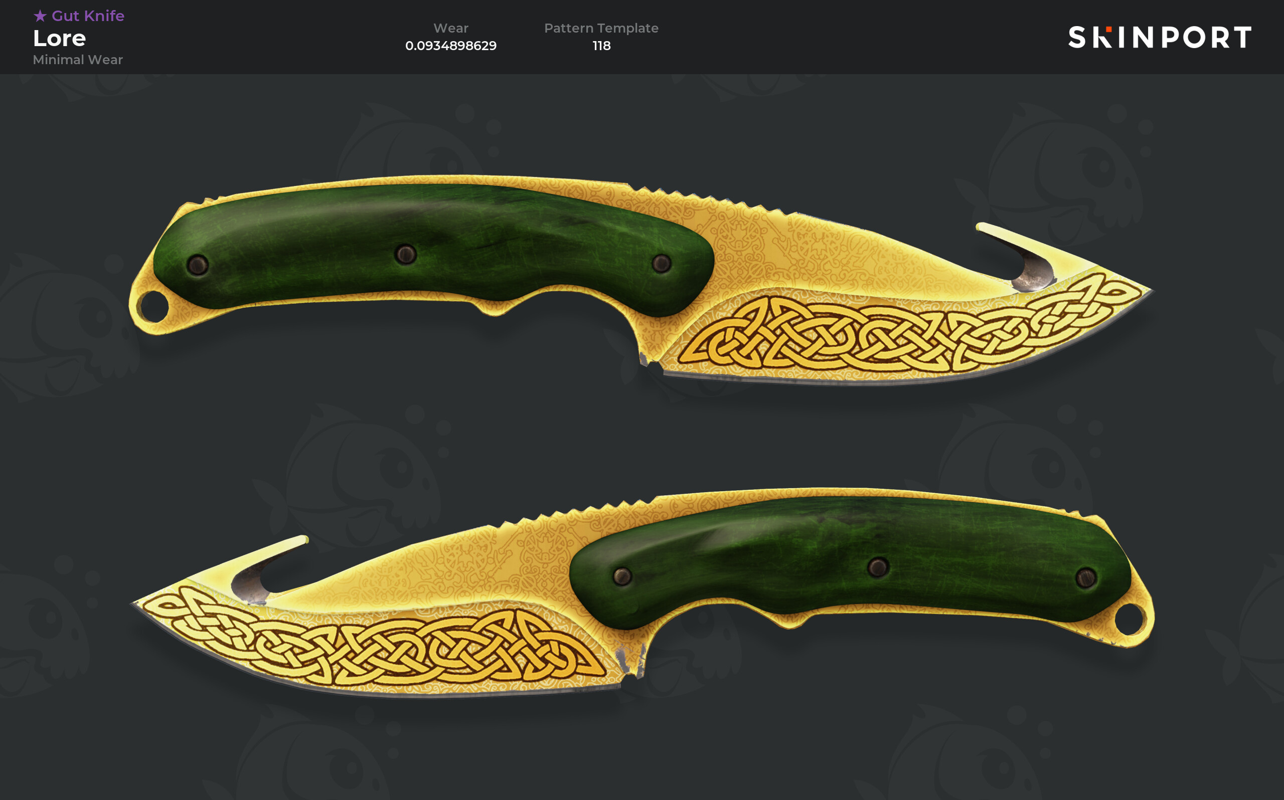 Gut Knife | Lore (Minimal Wear) - Counter-Strike 2 - Skinport