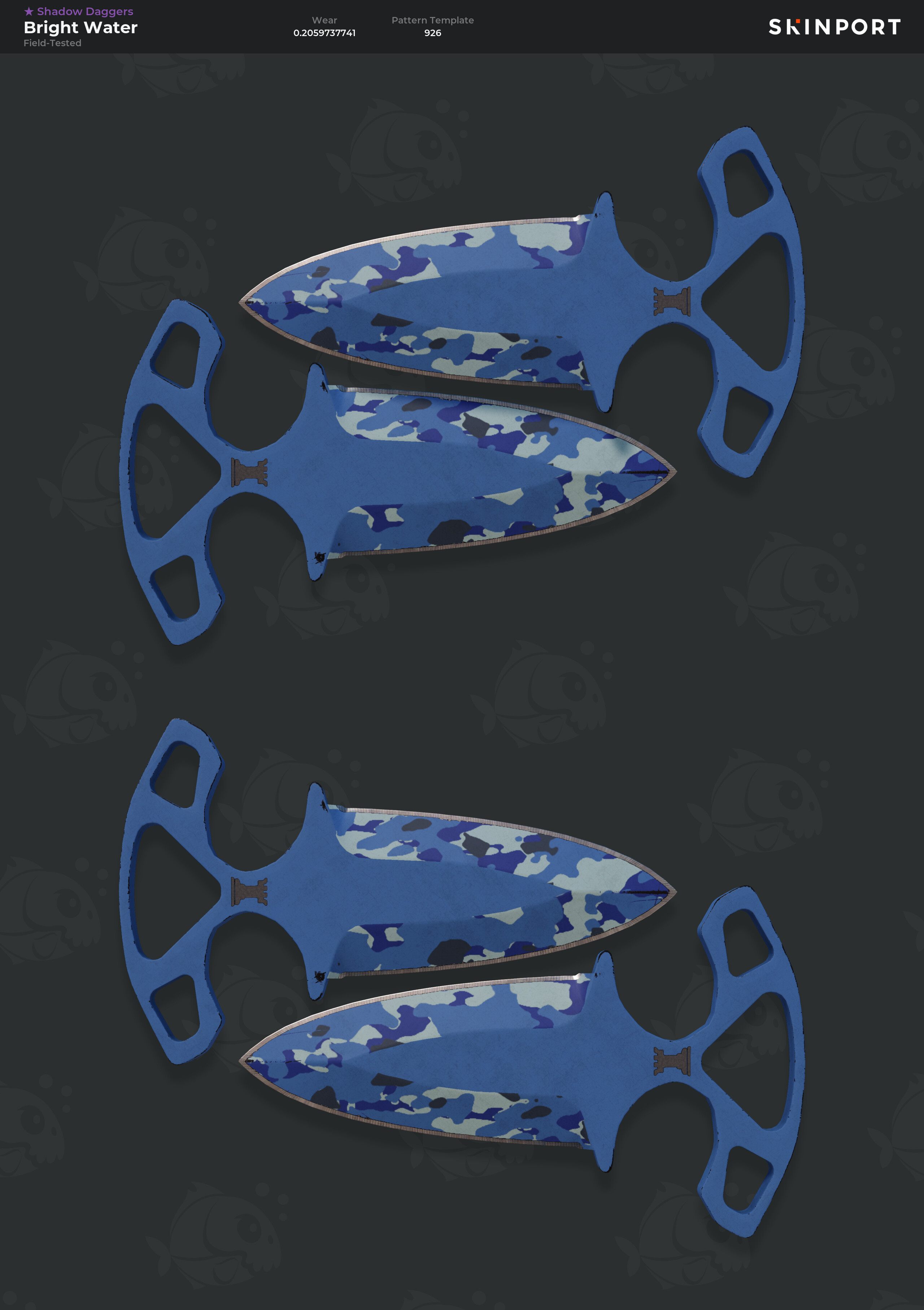 Shadow Daggers | Bright Water (Field-Tested) - Counter-Strike 2 - Skinport