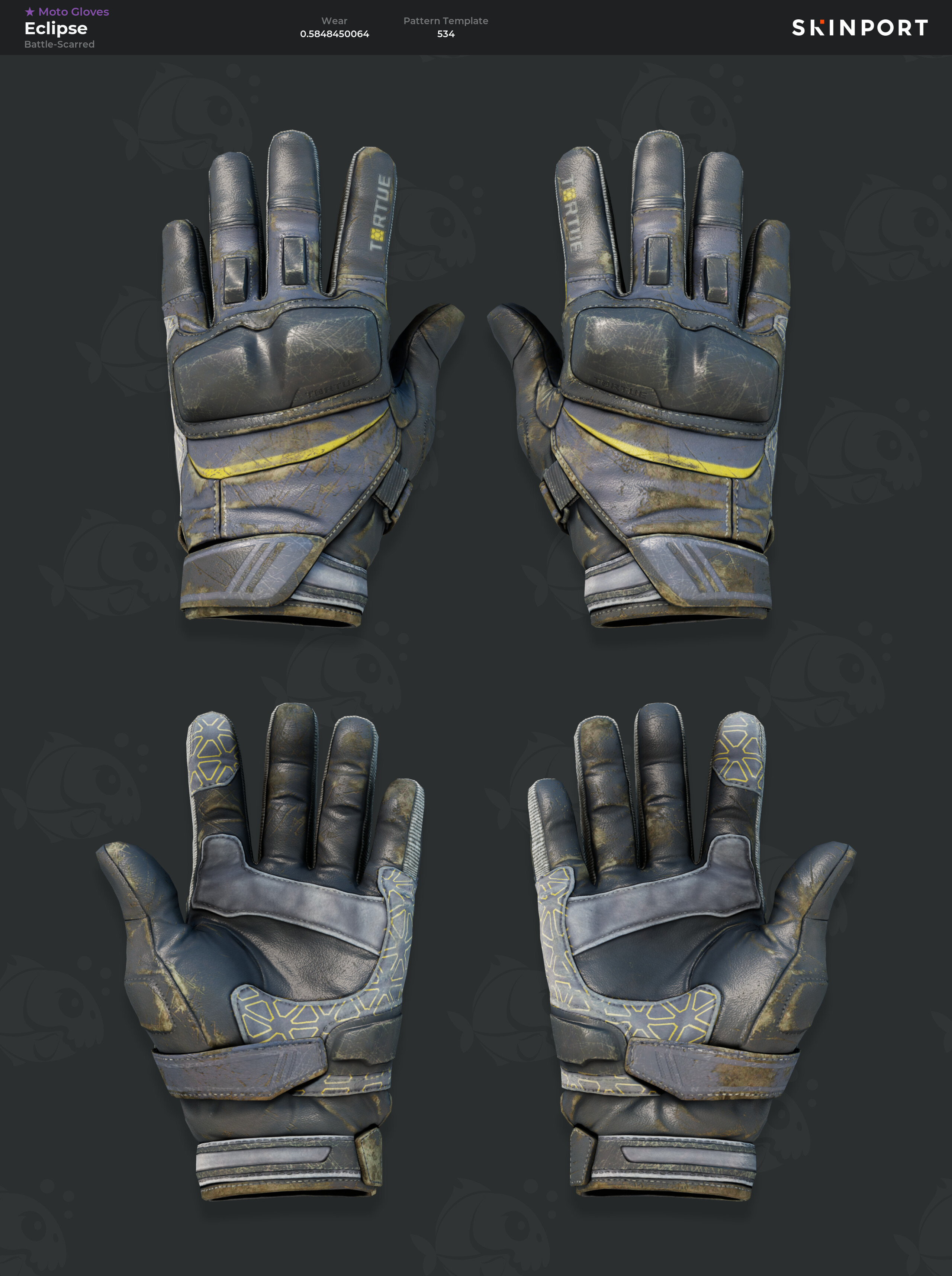 Moto Gloves | Eclipse (Battle-Scarred) - Counter-Strike 2 - Skinport