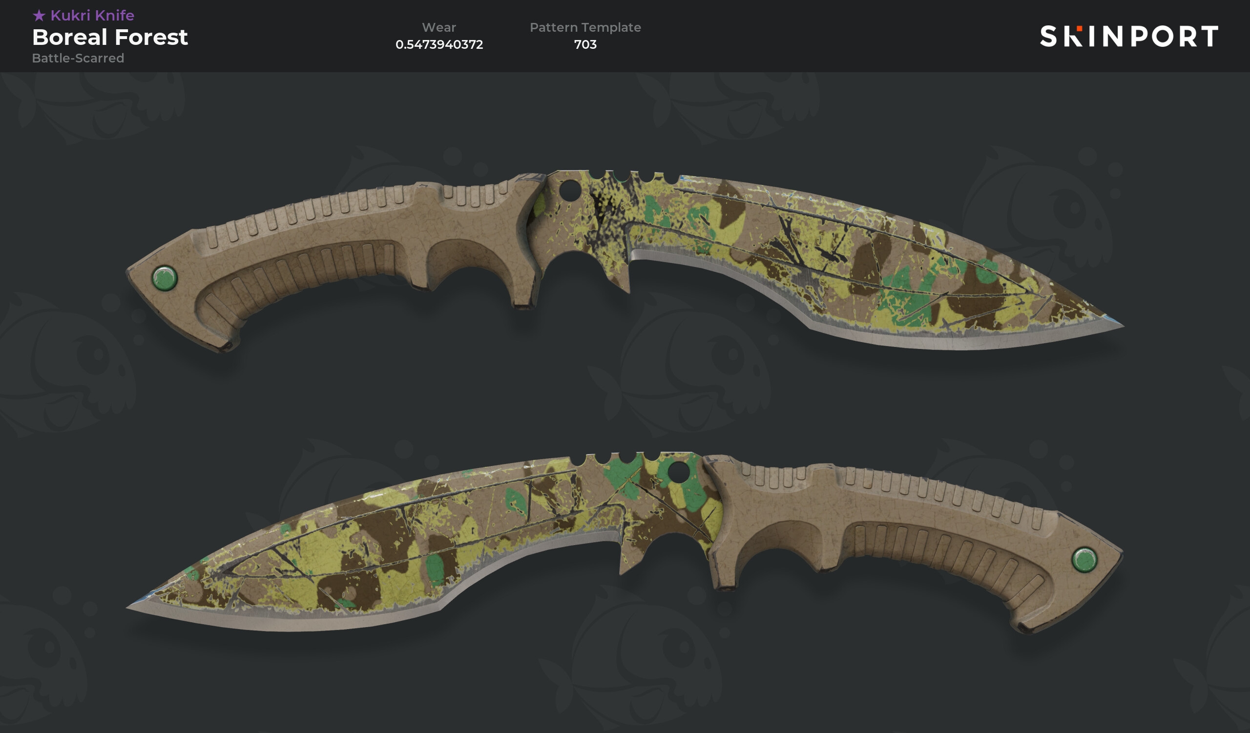 Kukri Knife | Boreal Forest (Battle-Scarred) - Counter-Strike 2 - Skinport
