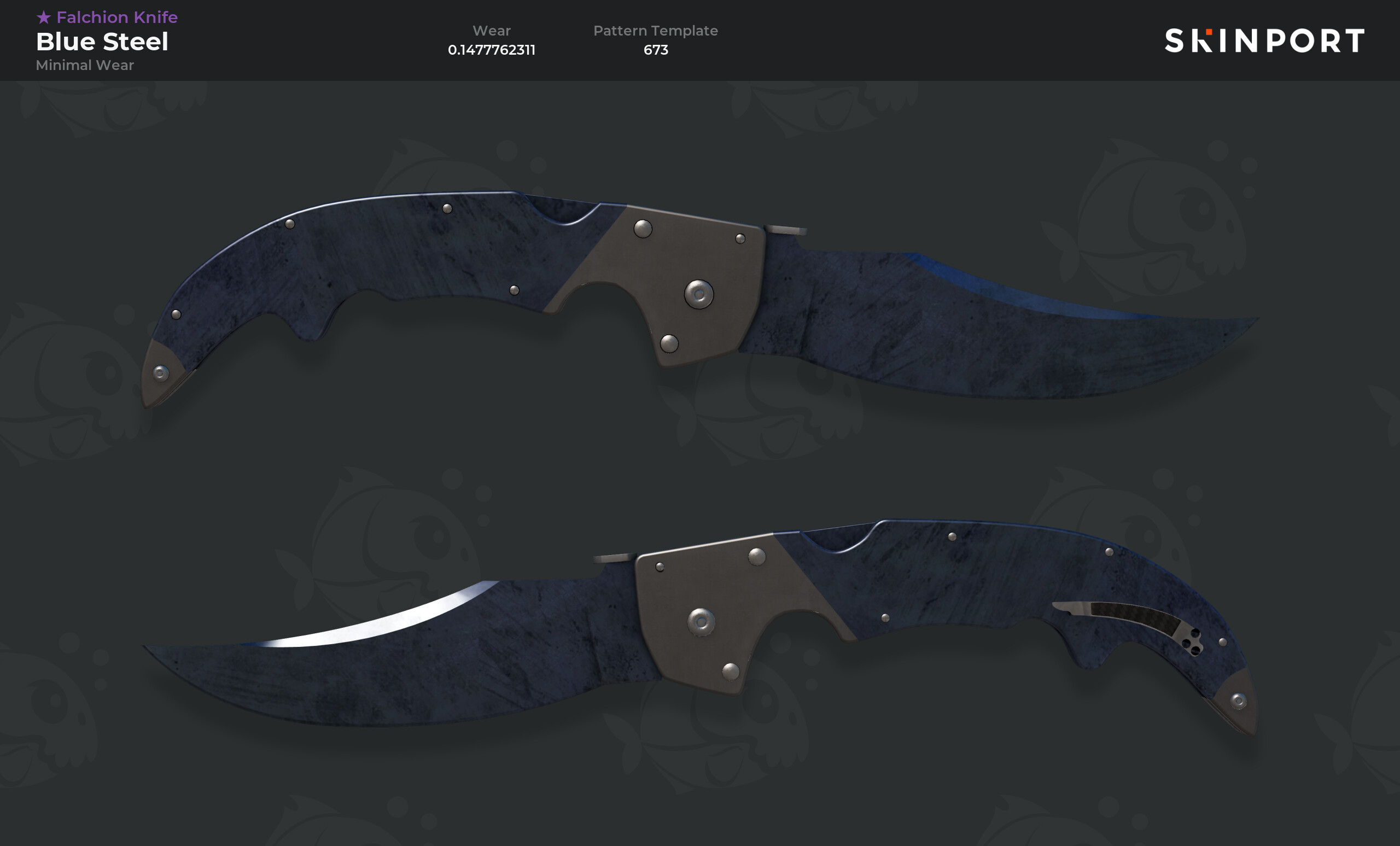 Falchion Knife | Blue Steel (Minimal Wear) - Counter-Strike 2 - Skinport