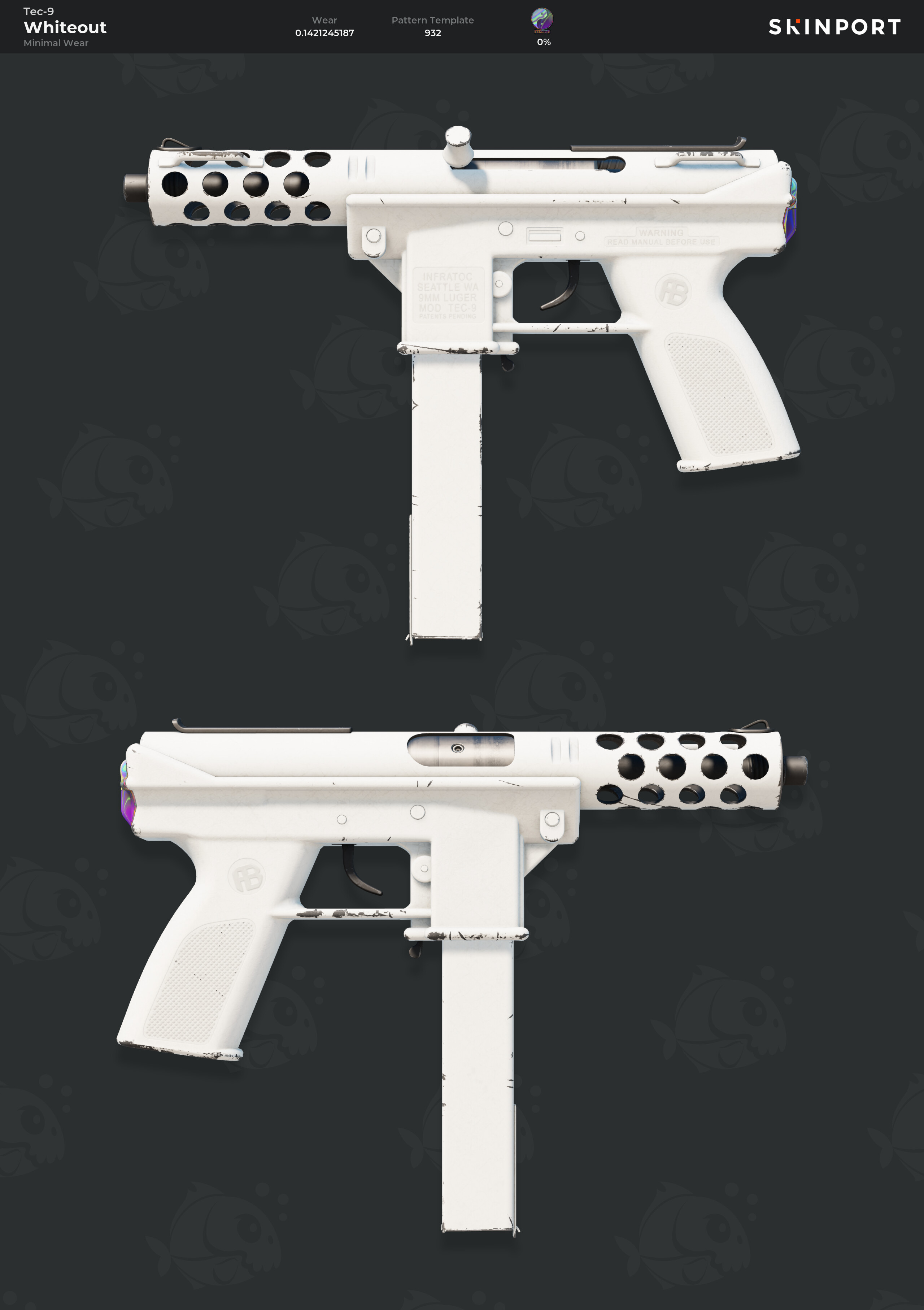 Tec-9 | Whiteout (Minimal Wear) - Counter-Strike 2 - Skinport