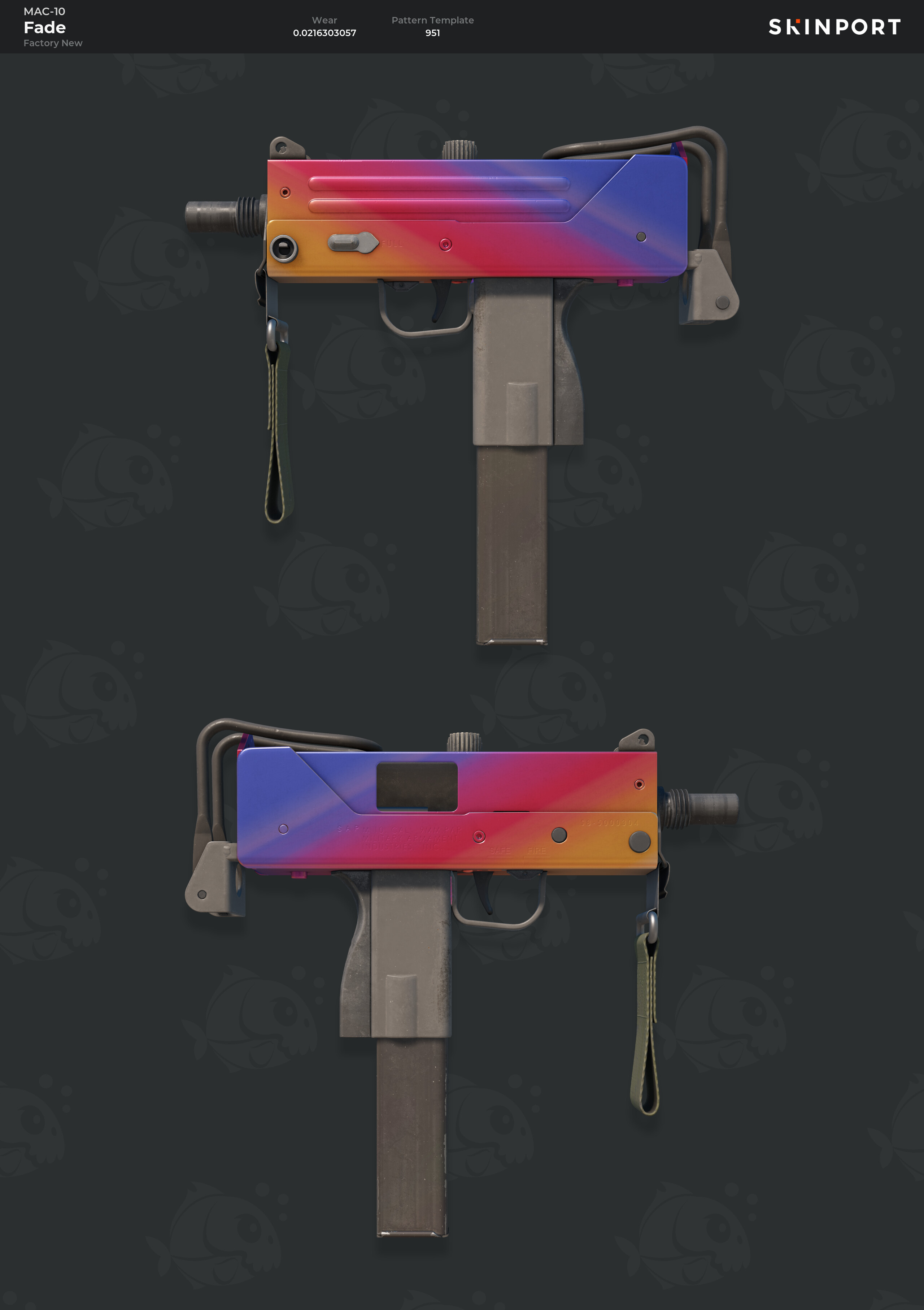 MAC-10 | Fade (Factory New) - Counter-Strike 2 - Skinport