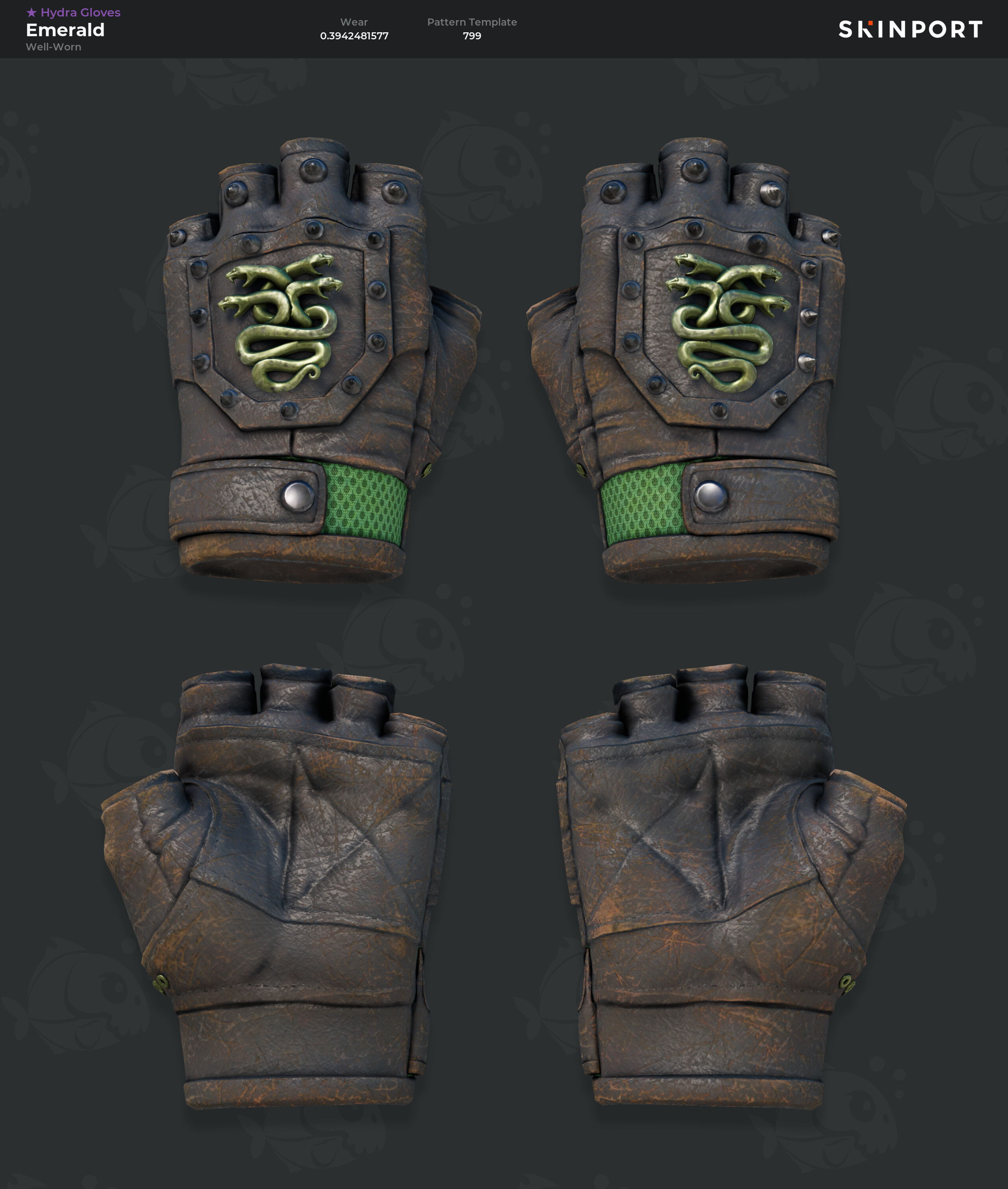 Hydra Gloves | Emerald (Well-Worn) - Counter-Strike 2 - Skinport