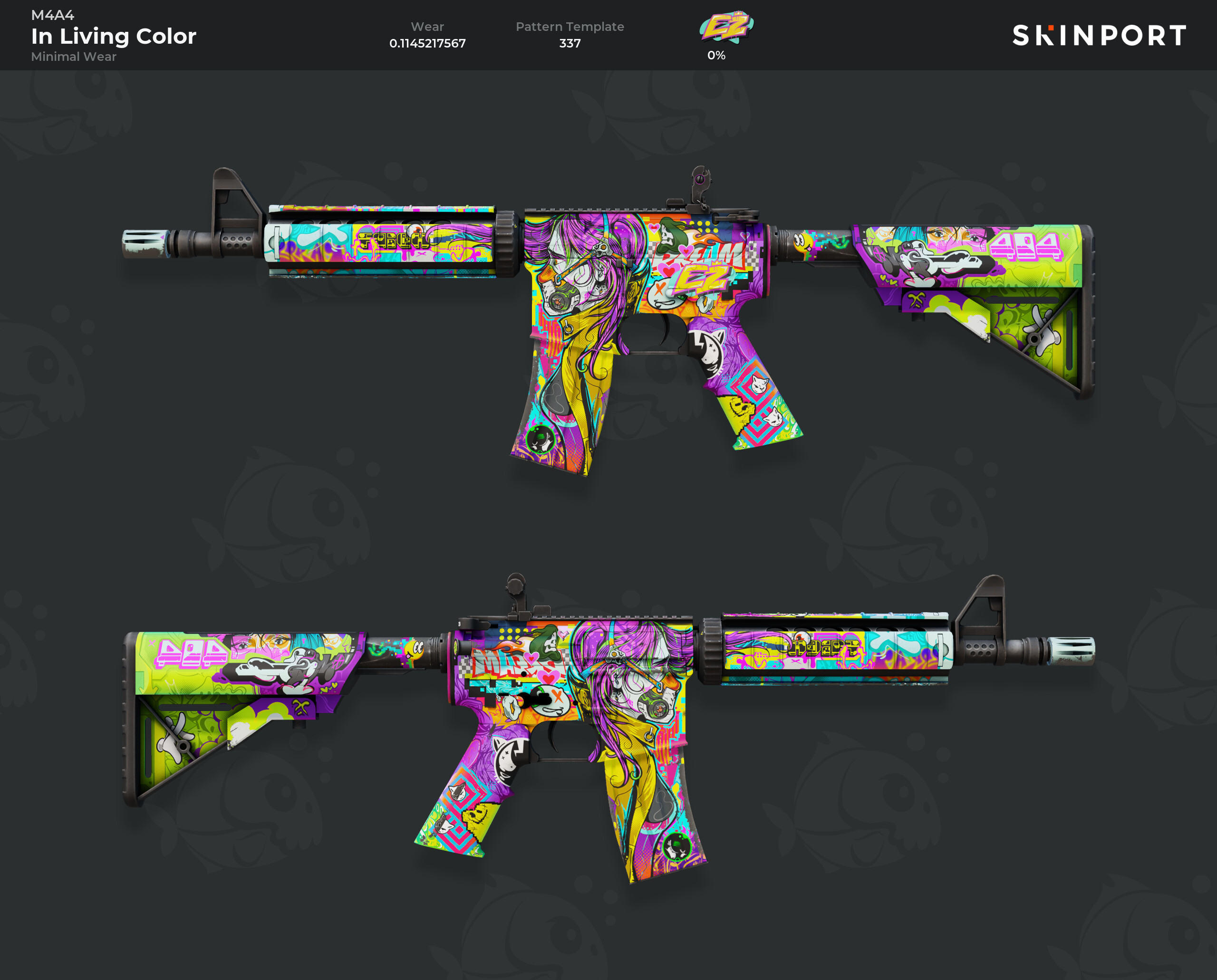 M4A4 | In Living Color (Minimal Wear) - Counter-Strike 2 - Skinport