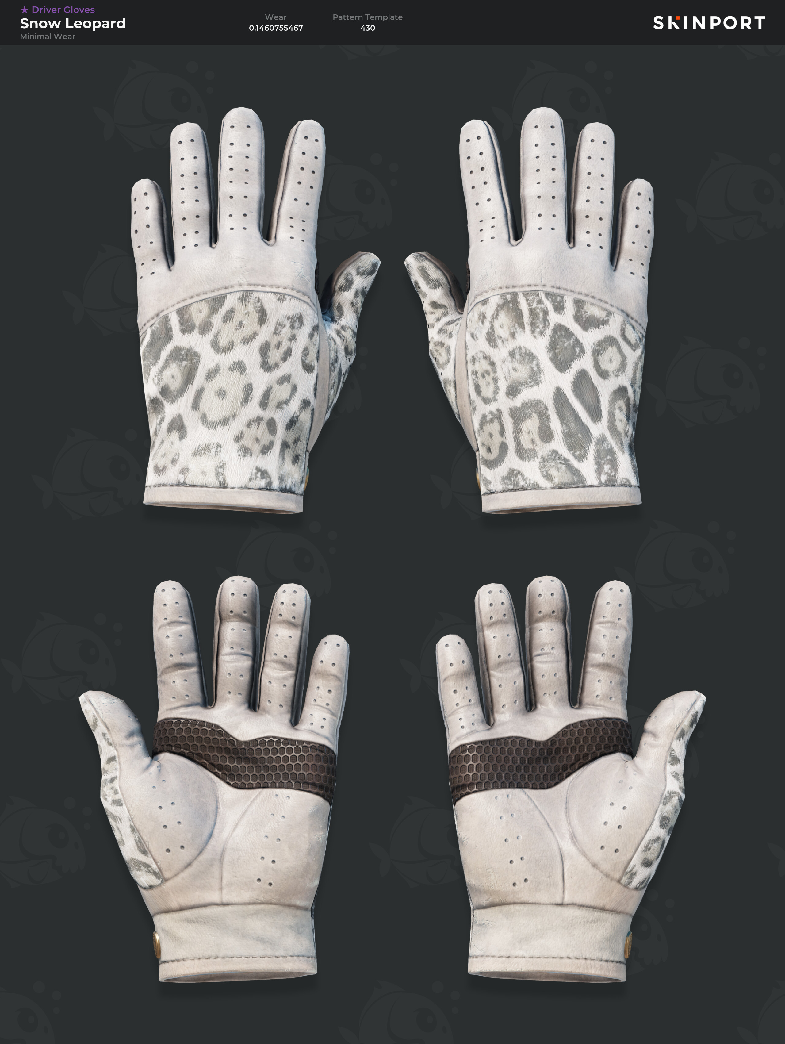 Driver Gloves | Snow Leopard (Minimal Wear) - Counter-Strike 2 - Skinport