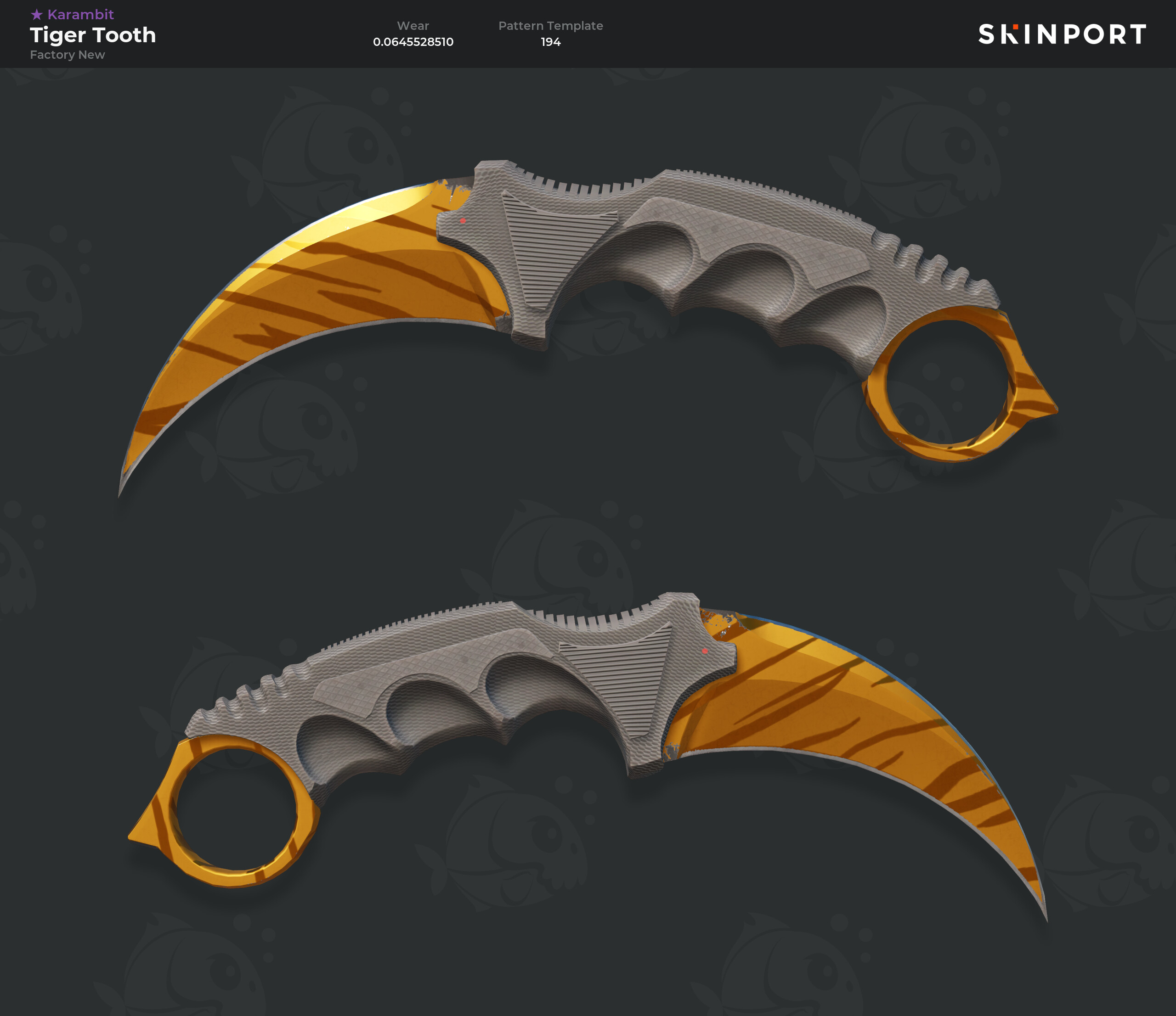 Karambit | Tiikerinhammas (Suoraan tehtaalta) - Counter-Strike 2 - Skinport