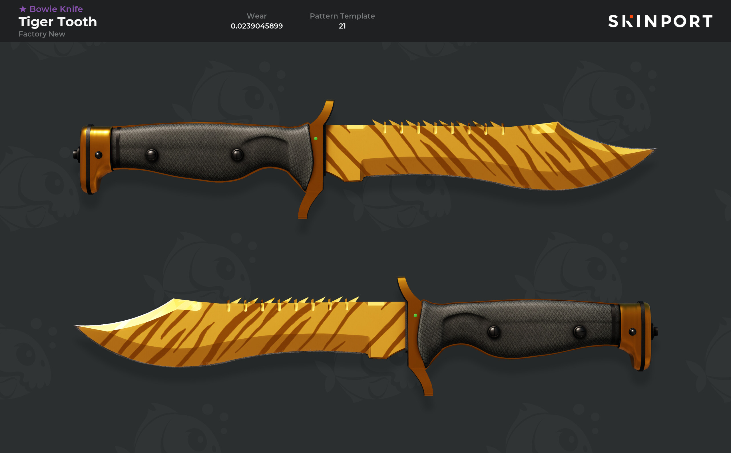 Bowie Knife | Tiger Tooth (Factory New) - Counter-Strike 2 - Skinport