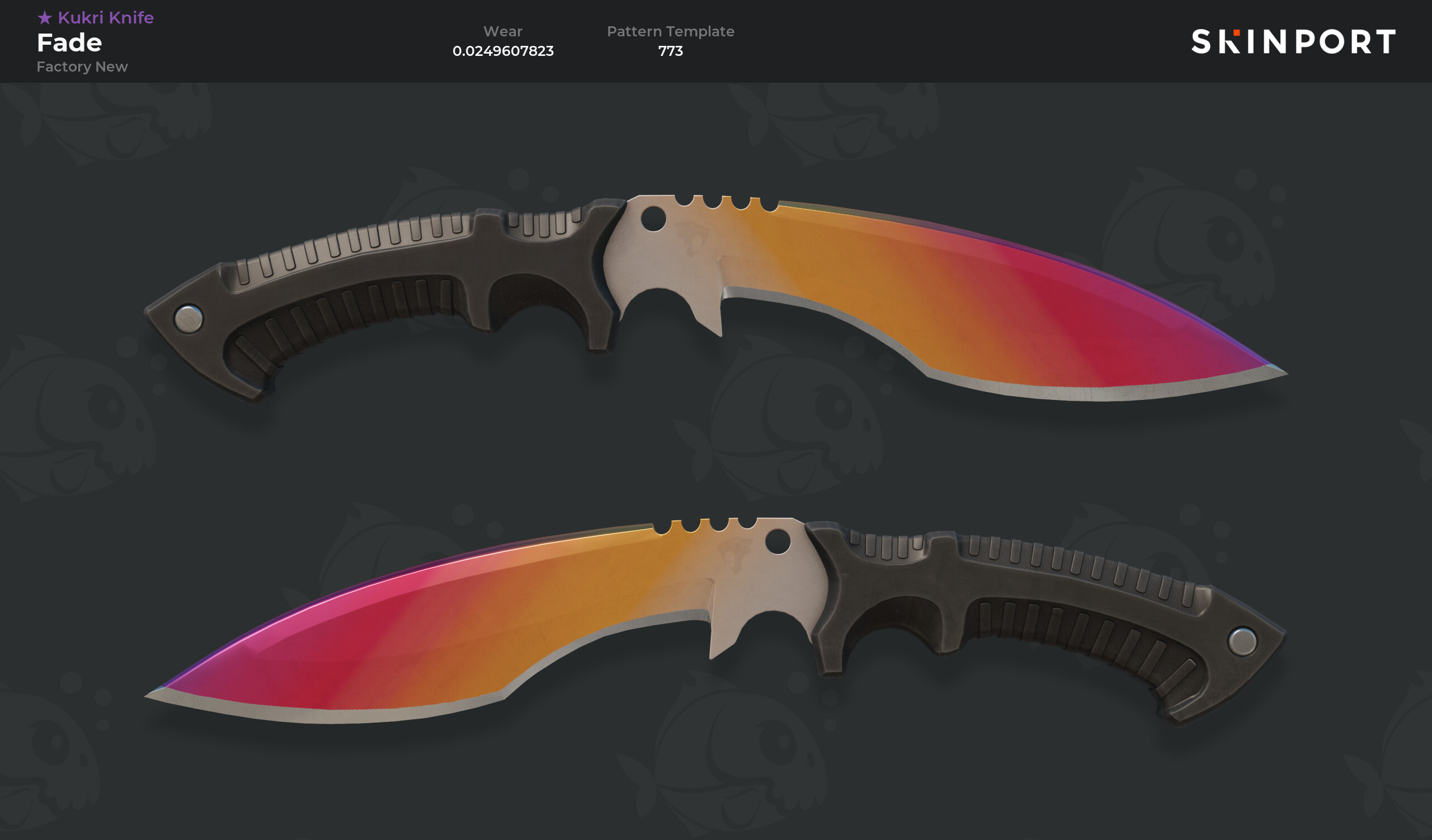 Kukri Knife | Fade (Factory New) - Counter-Strike 2 - Skinport