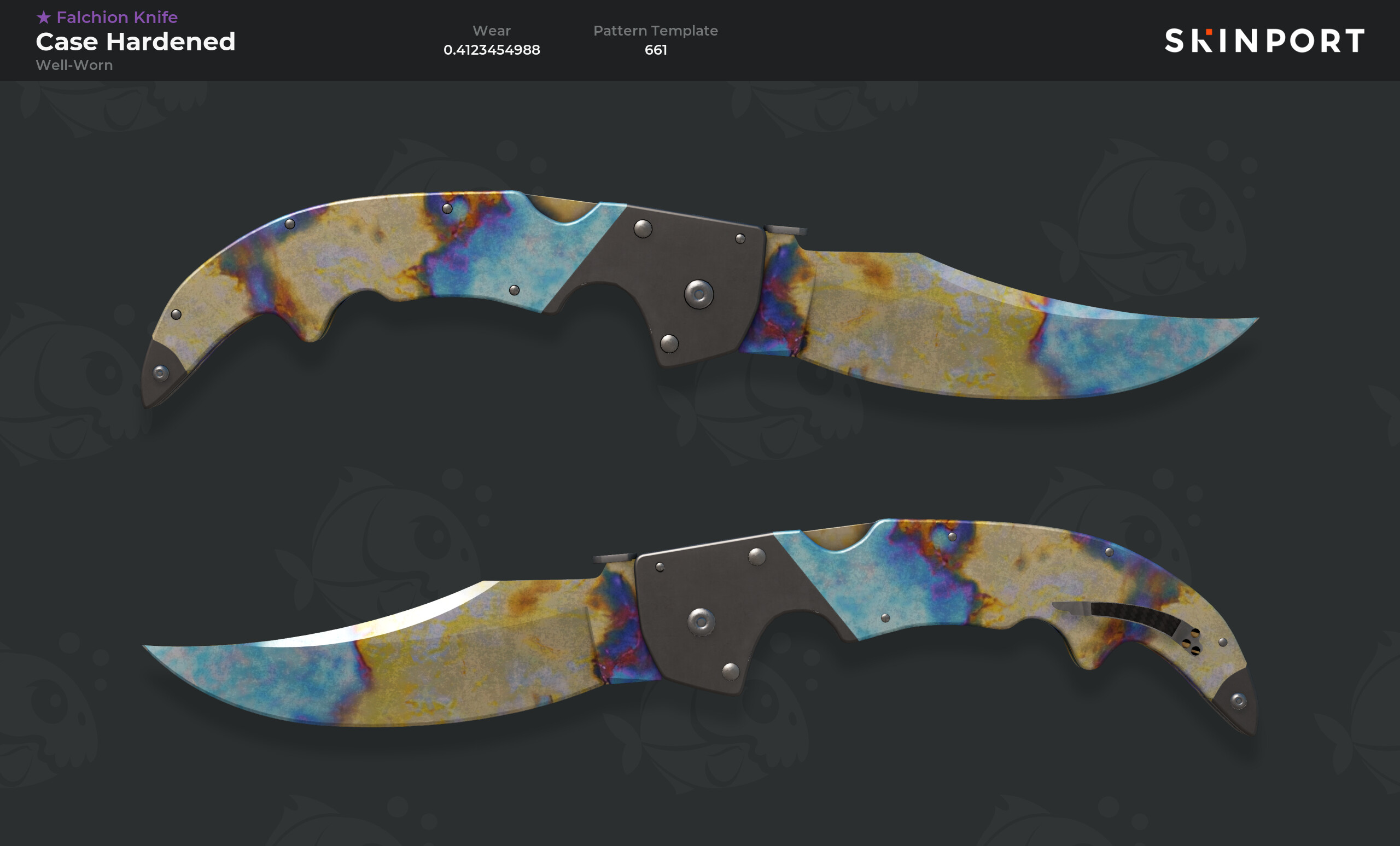 Falchion Knife | Case Hardened (Well-Worn) - Counter-Strike 2 - Skinport