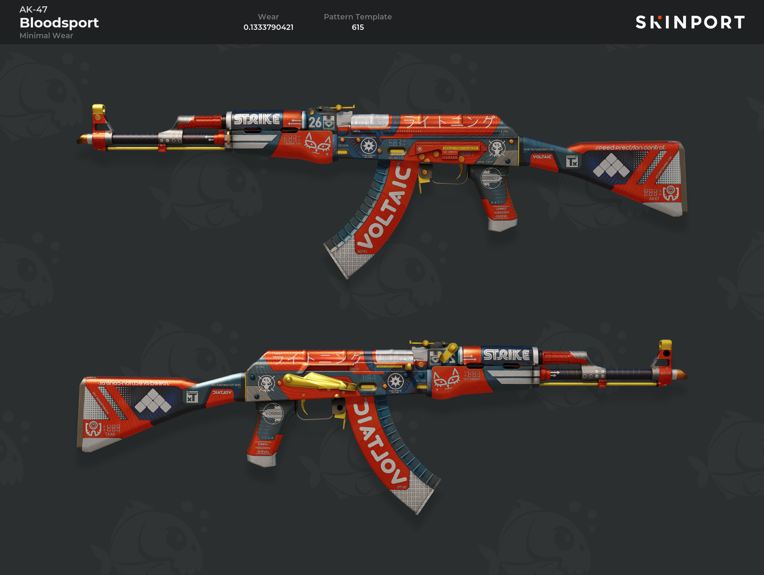 AK-47 | Bloodsport (Minimal Wear) - Counter-Strike 2 - Skinport