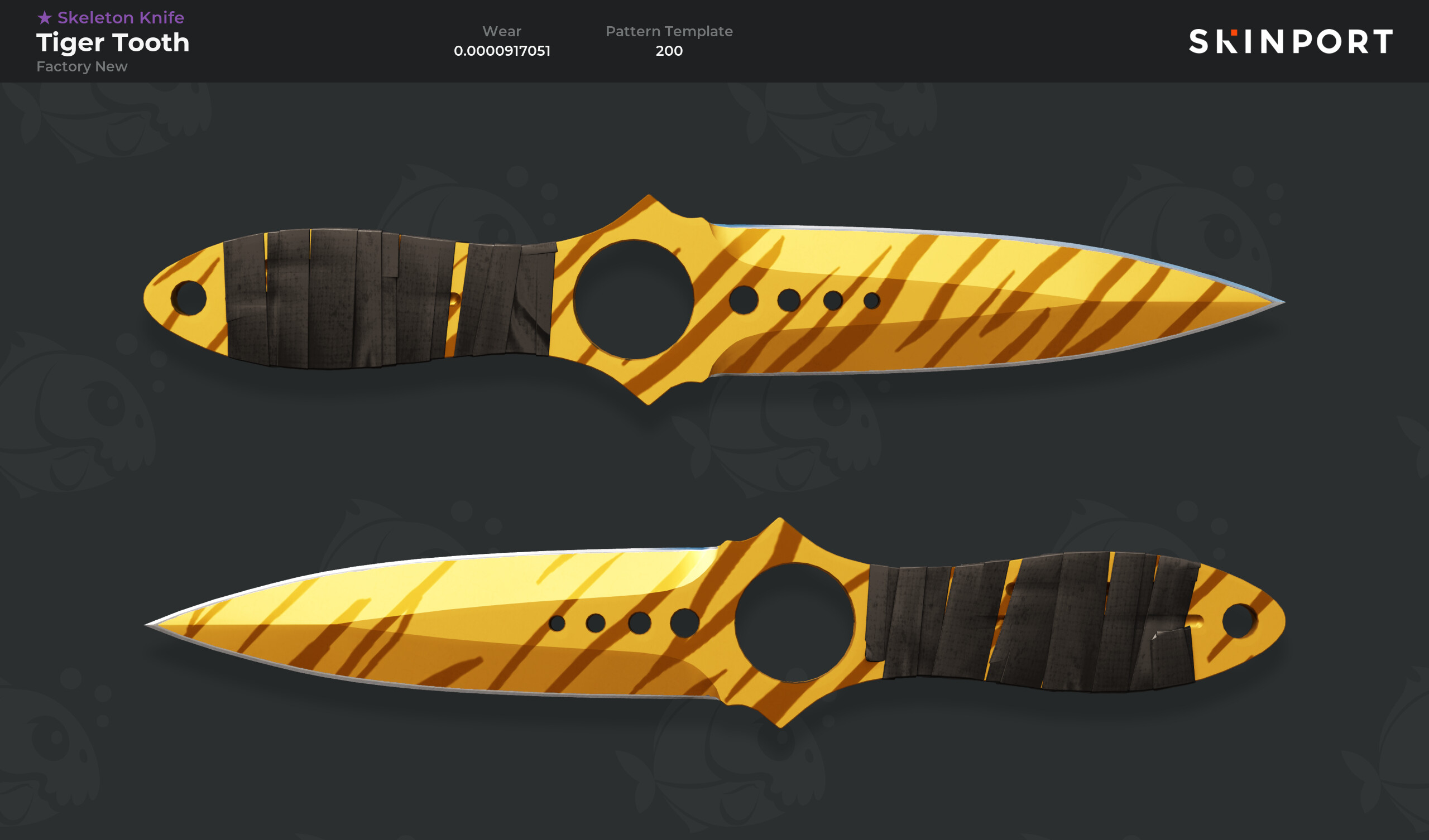 Skeleton Knife | Tiger Tooth (Factory New) - Counter-Strike 2 - Skinport