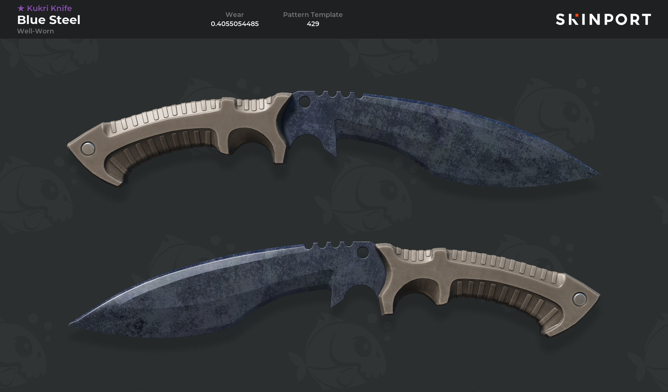 Kukri Knife | Blue Steel (Well-Worn) - Counter-Strike 2 - Skinport
