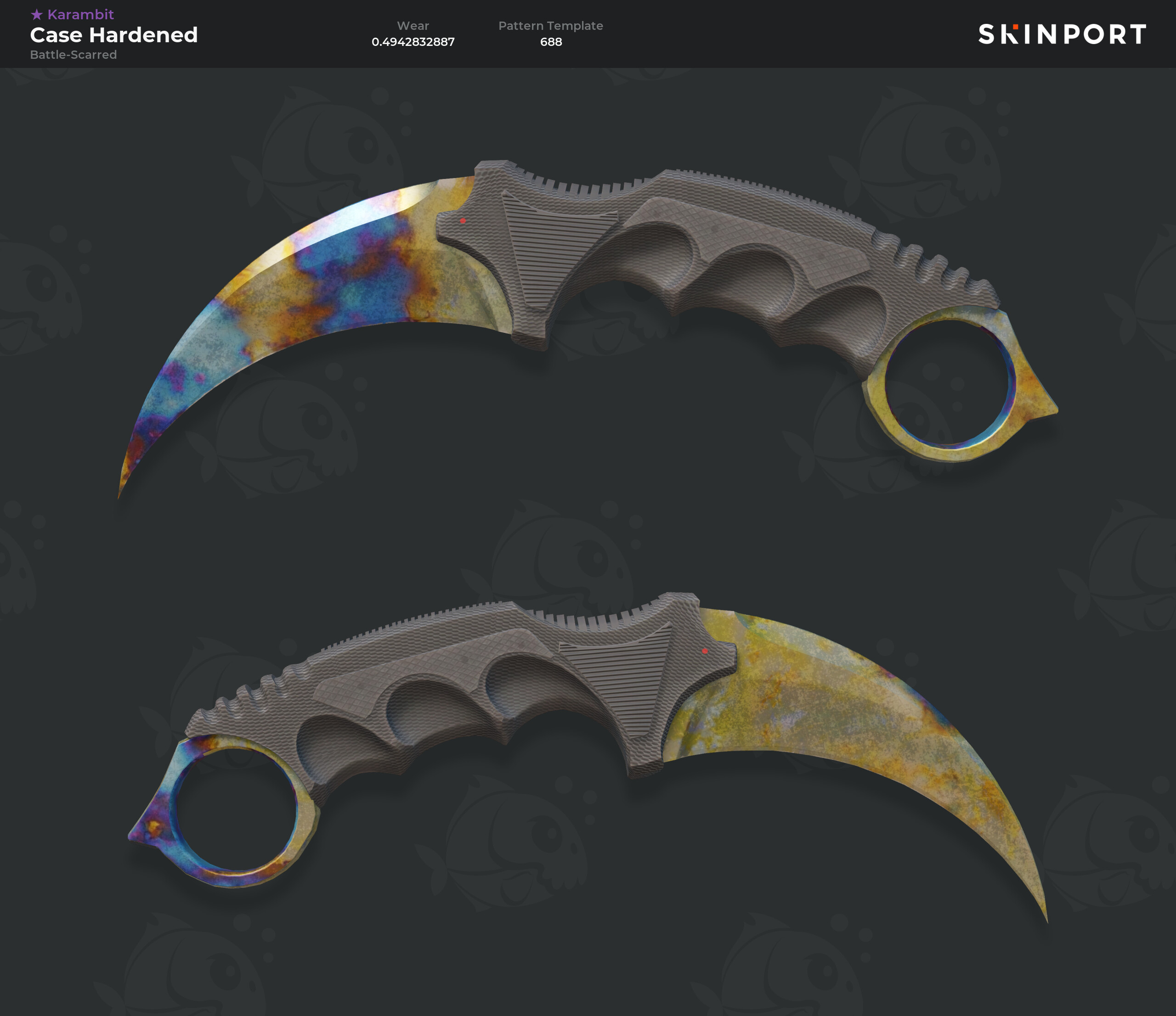 Karambit | Case Hardened (Battle-Scarred) - Counter-Strike 2 - Skinport