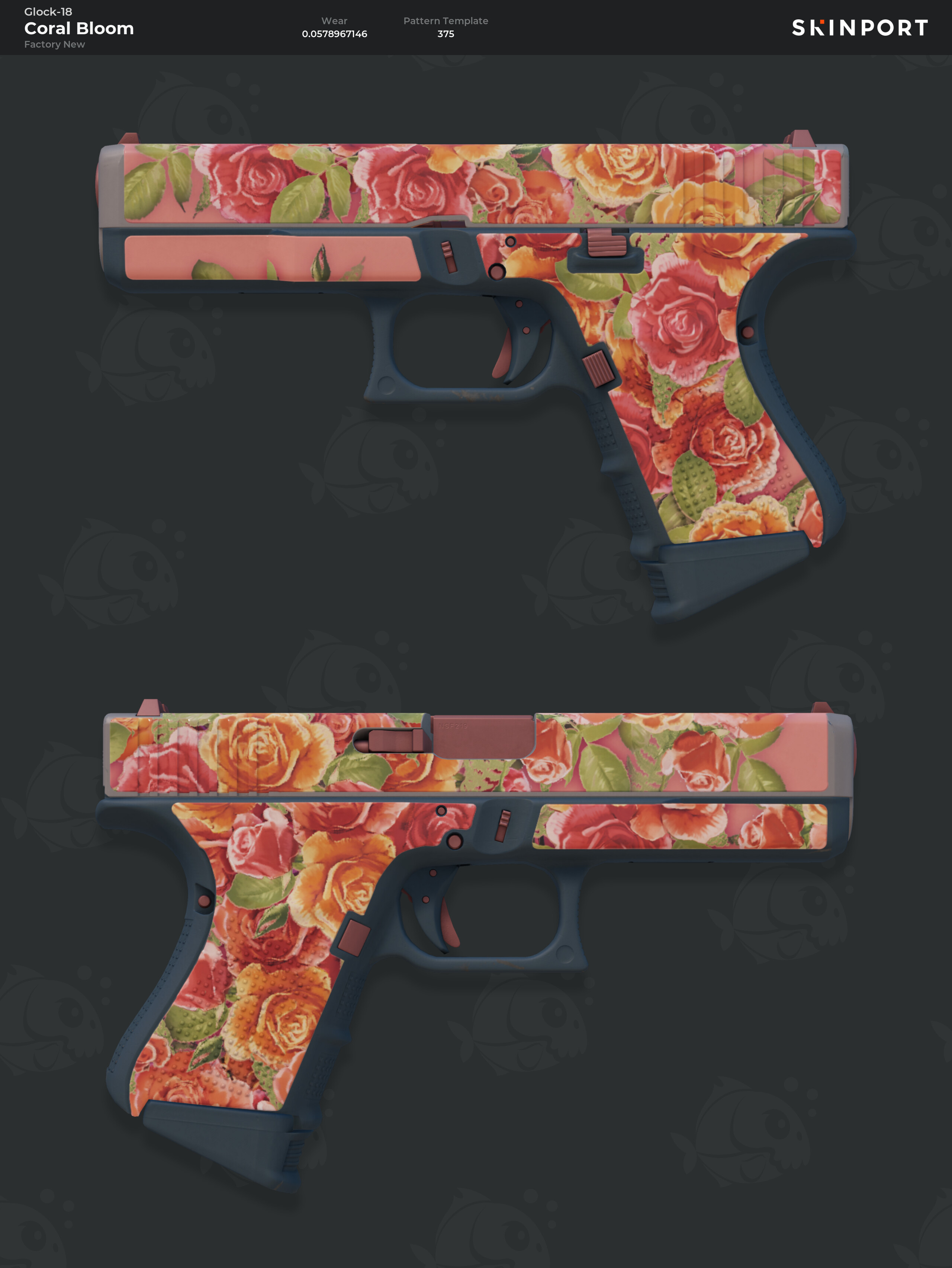 Glock-18 | Coral Bloom (Factory New) - Counter-Strike 2 - Skinport