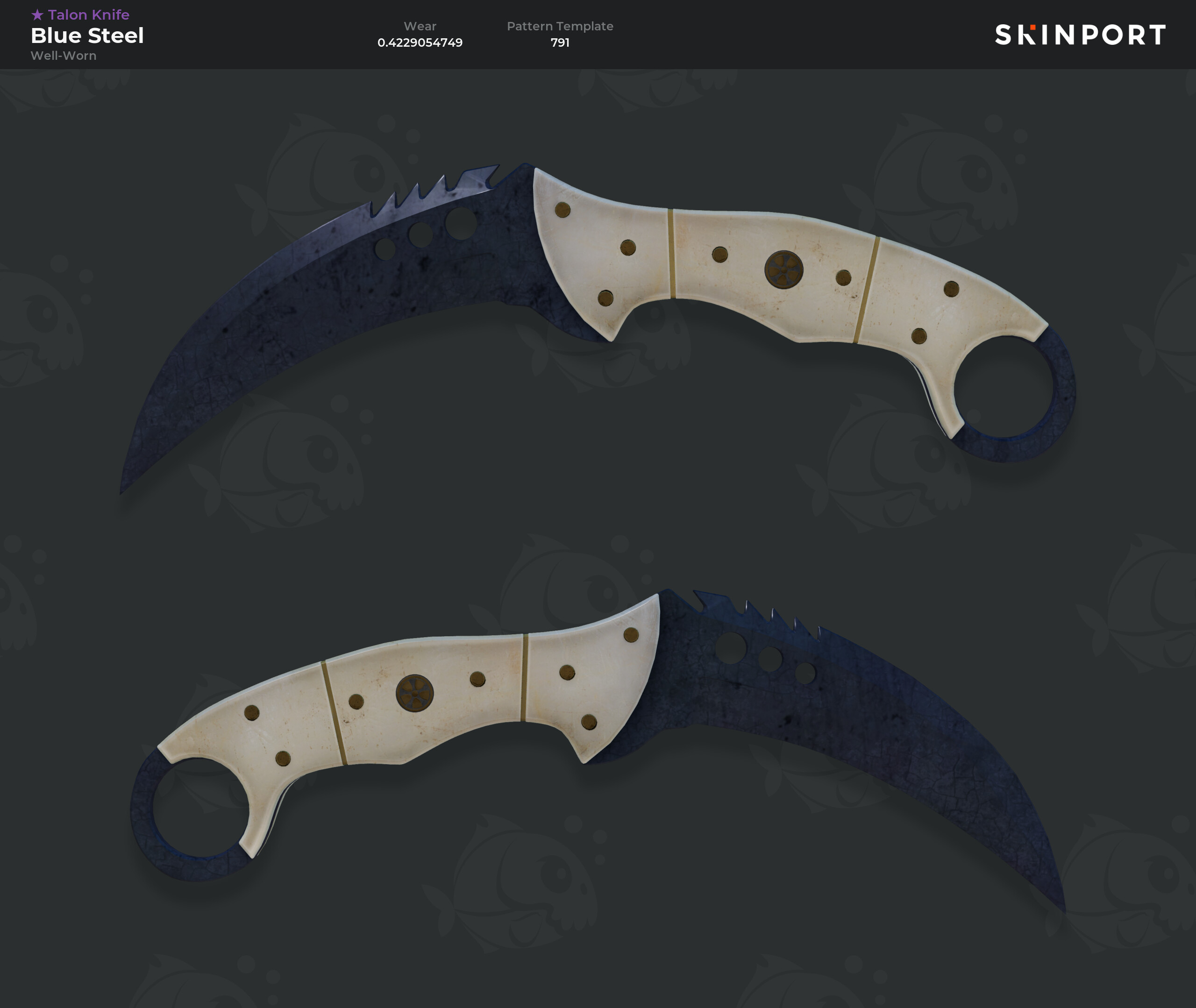 Talon Knife | Blue Steel (Well-Worn) - Counter-Strike 2 - Skinport