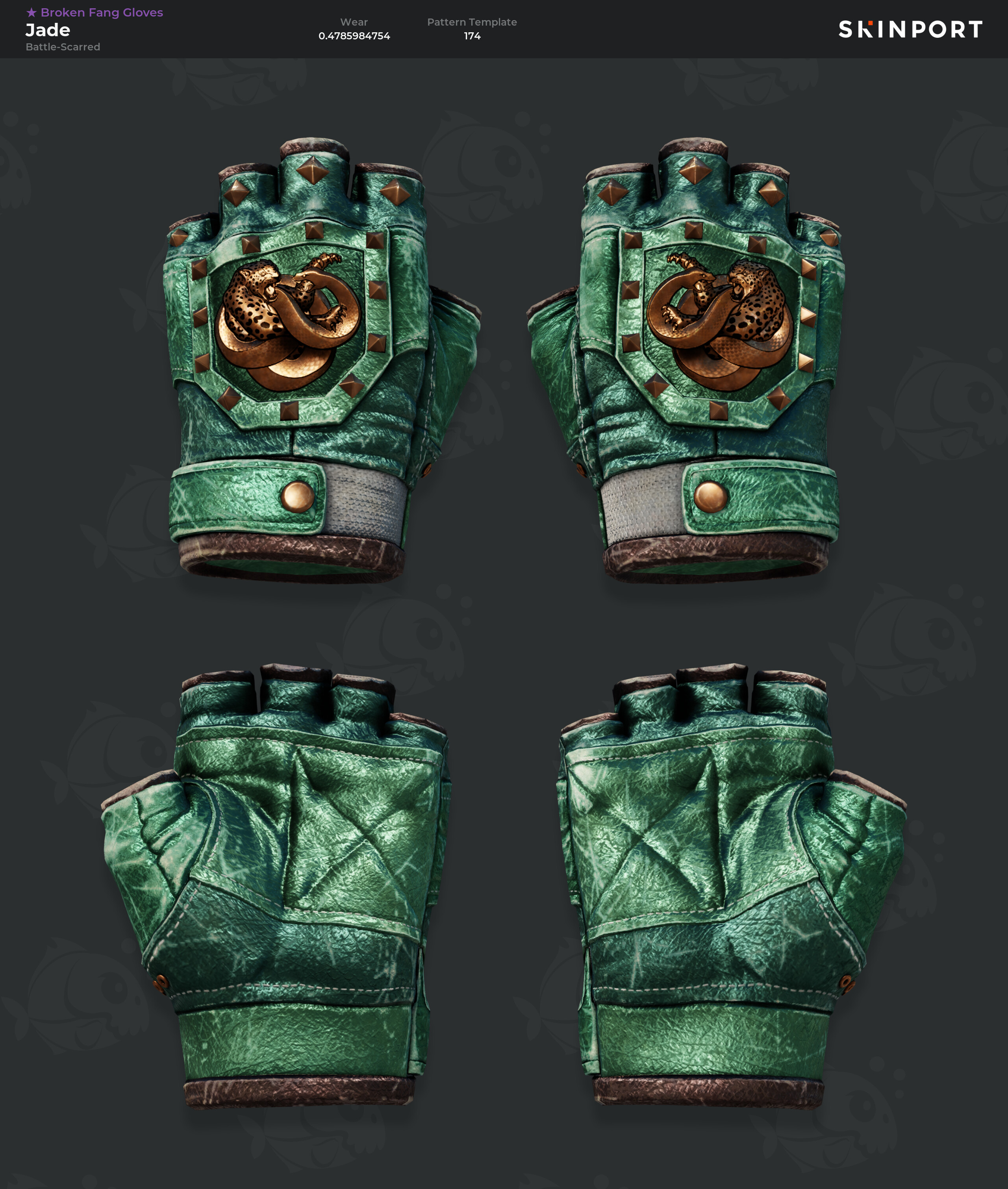 Zerbrochener-Reißzahn-Handschuhe (★) | Jade (Kampfspuren) - Counter ...