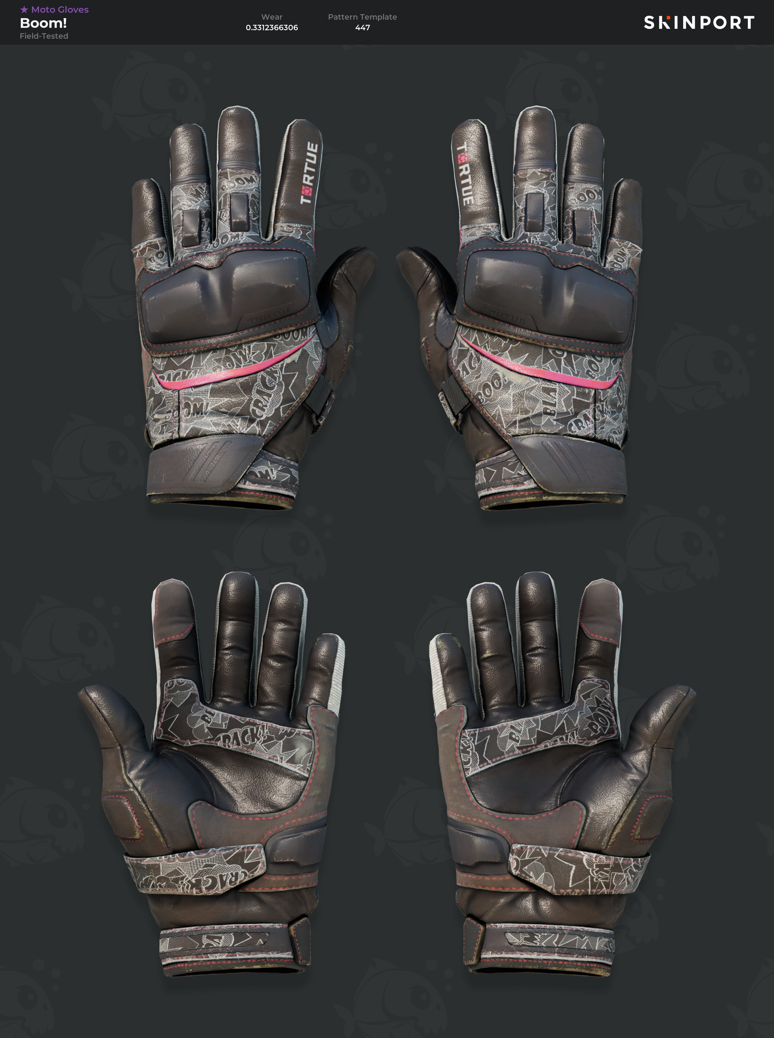 Moto Gloves | Boom! (Field-Tested) - Counter-Strike 2 - Skinport