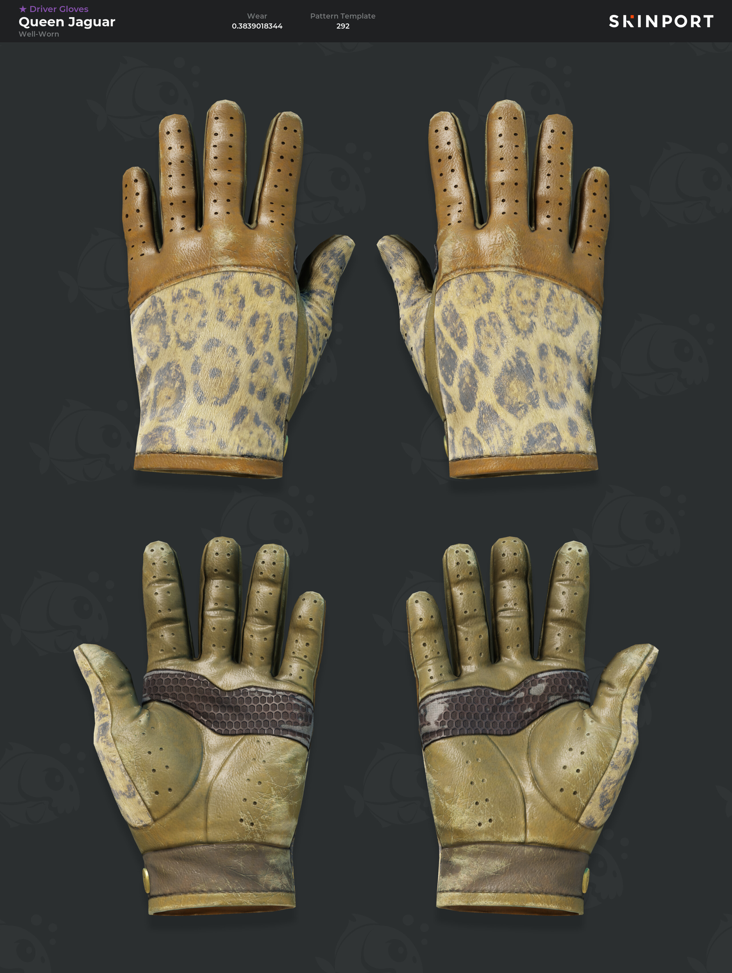 Driver Gloves | Queen Jaguar (Well-Worn) - Counter-Strike 2 - Skinport