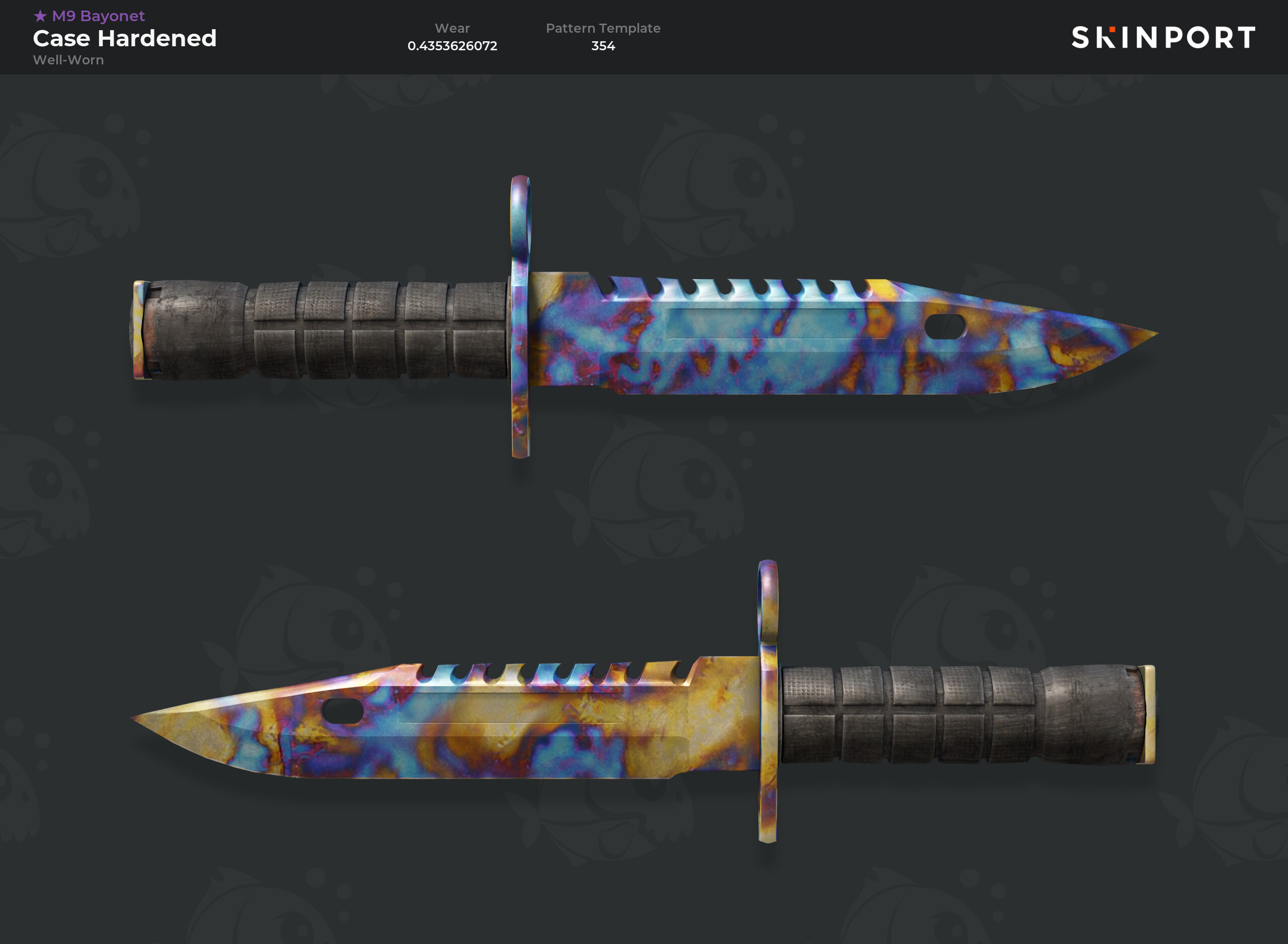 M9 Bayonet | Case Hardened (Well-Worn) - Counter-Strike 2 - Skinport