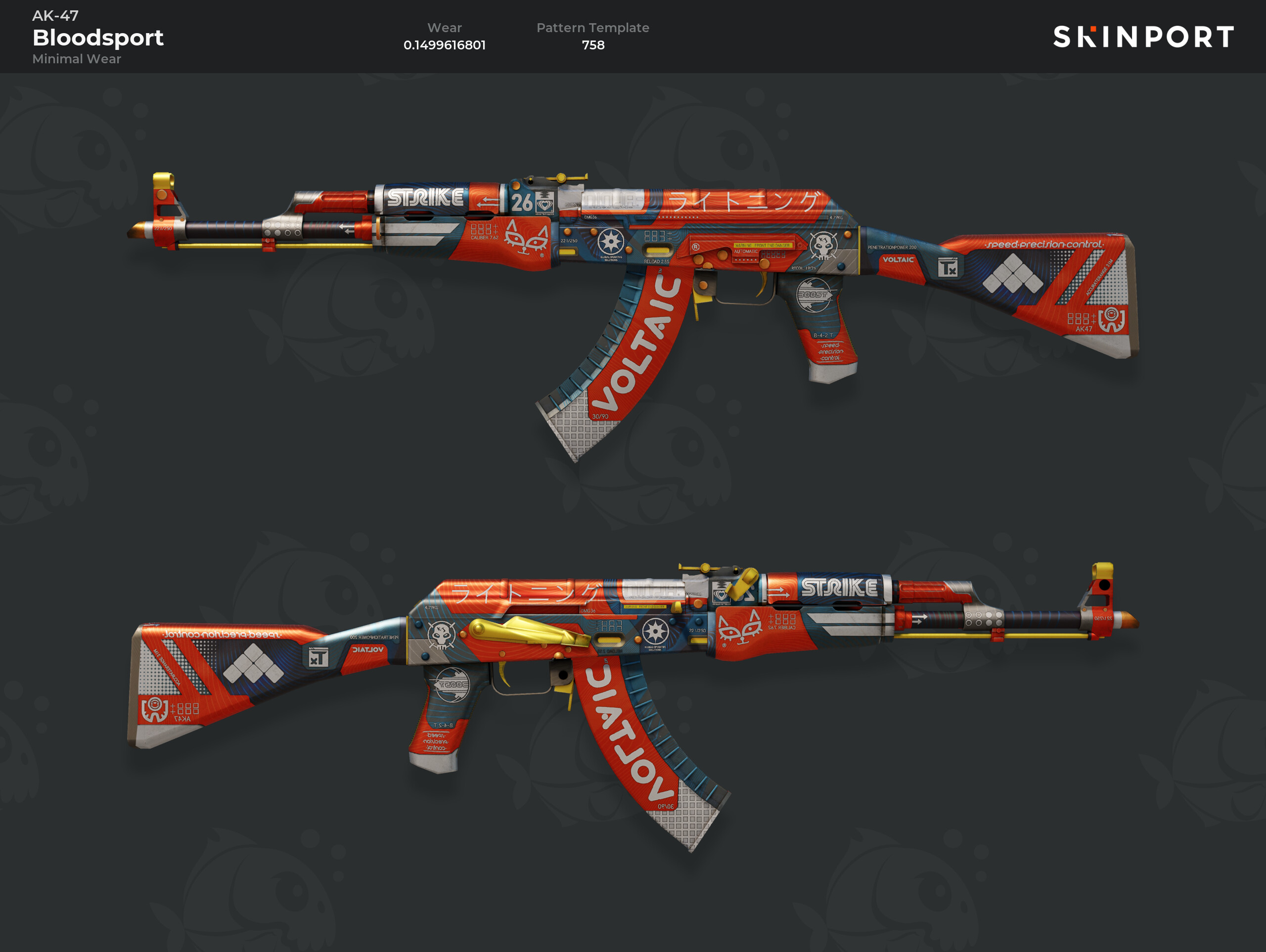 AK-47 | Bloodsport (Minimal Wear) - Counter-Strike 2 - Skinport