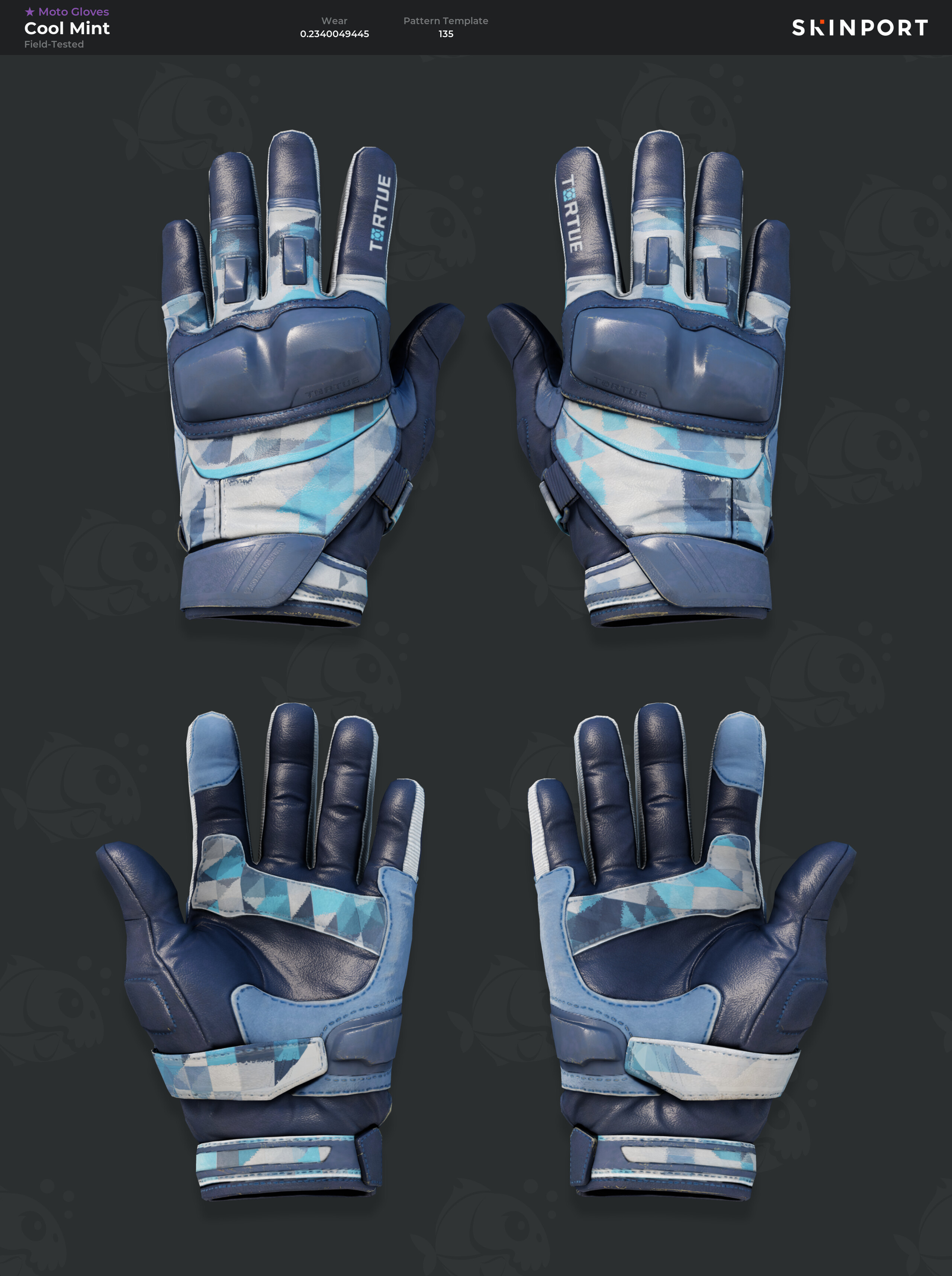 Moto Gloves | Cool Mint (Field-Tested) - Counter-Strike 2 - Skinport