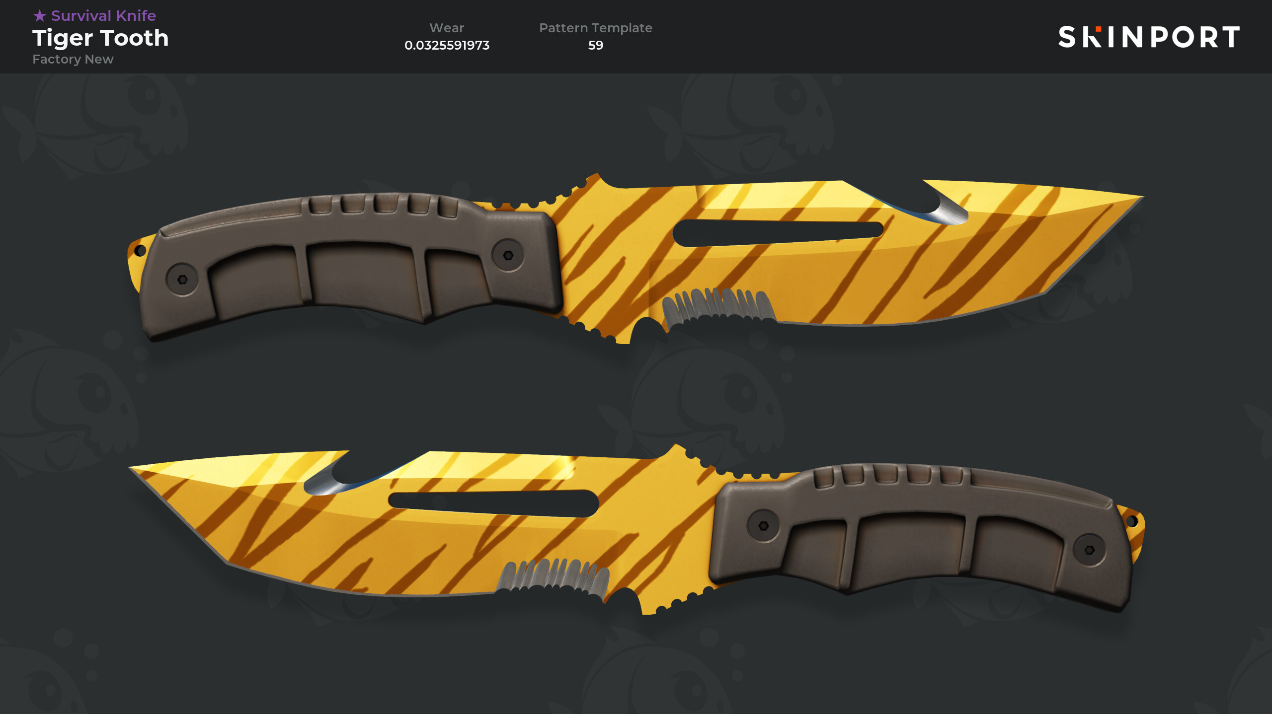 Survival Knife | Tiger Tooth (Factory New) - Counter-Strike 2 - Skinport
